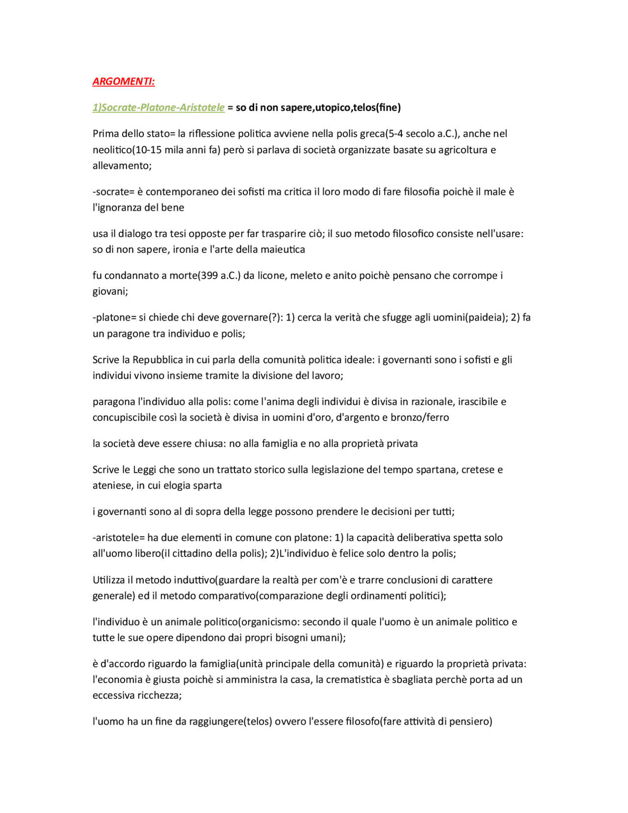 Schema Dottrine Politiche Docsity
