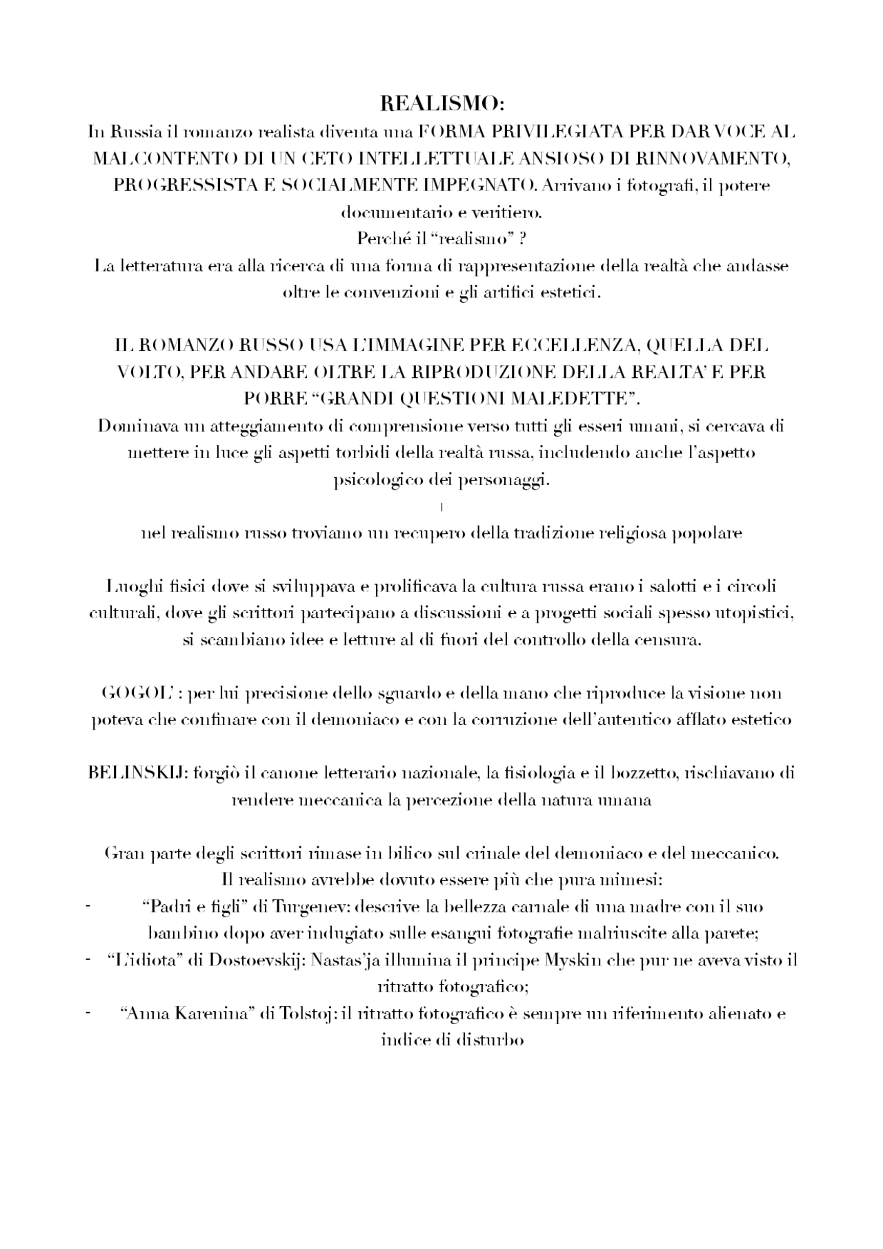 Letteratura Russa Ii Con Filosofia Docsity