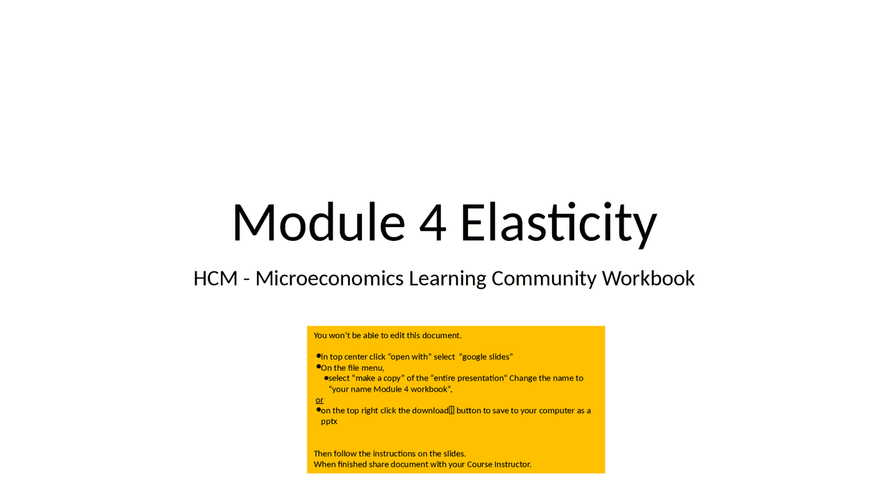 Microeconomics Module 4 Workbook | Diapositivas Microeconomía | Docsity