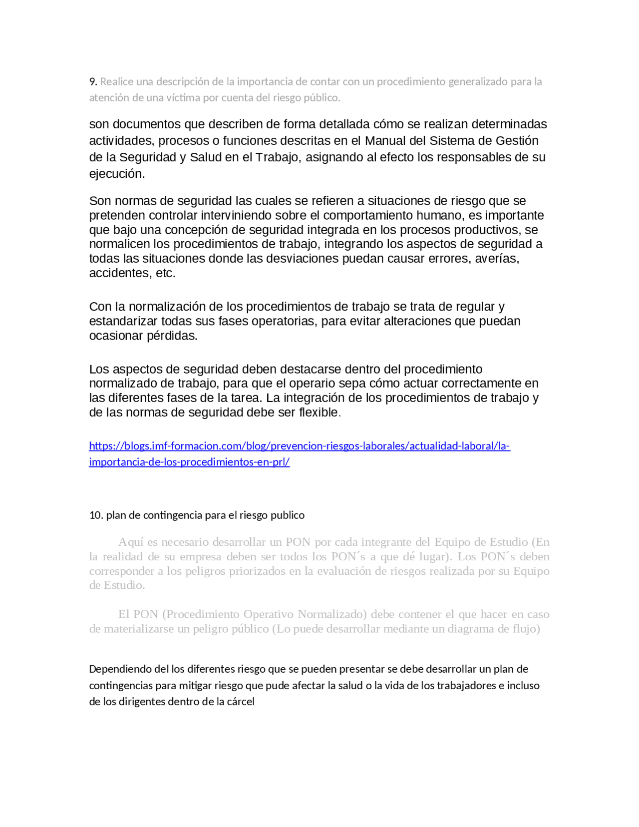 RIESGO PUBLICO, ACTIVIDADES - Docsity