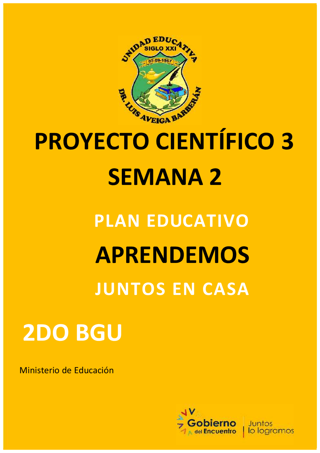Proyecto 3 semana 2 de varias unidades educativas | Resúmenes de ...
