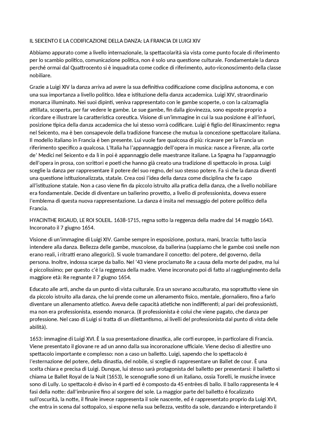 Appunti Di Danza E Mimo Docsity