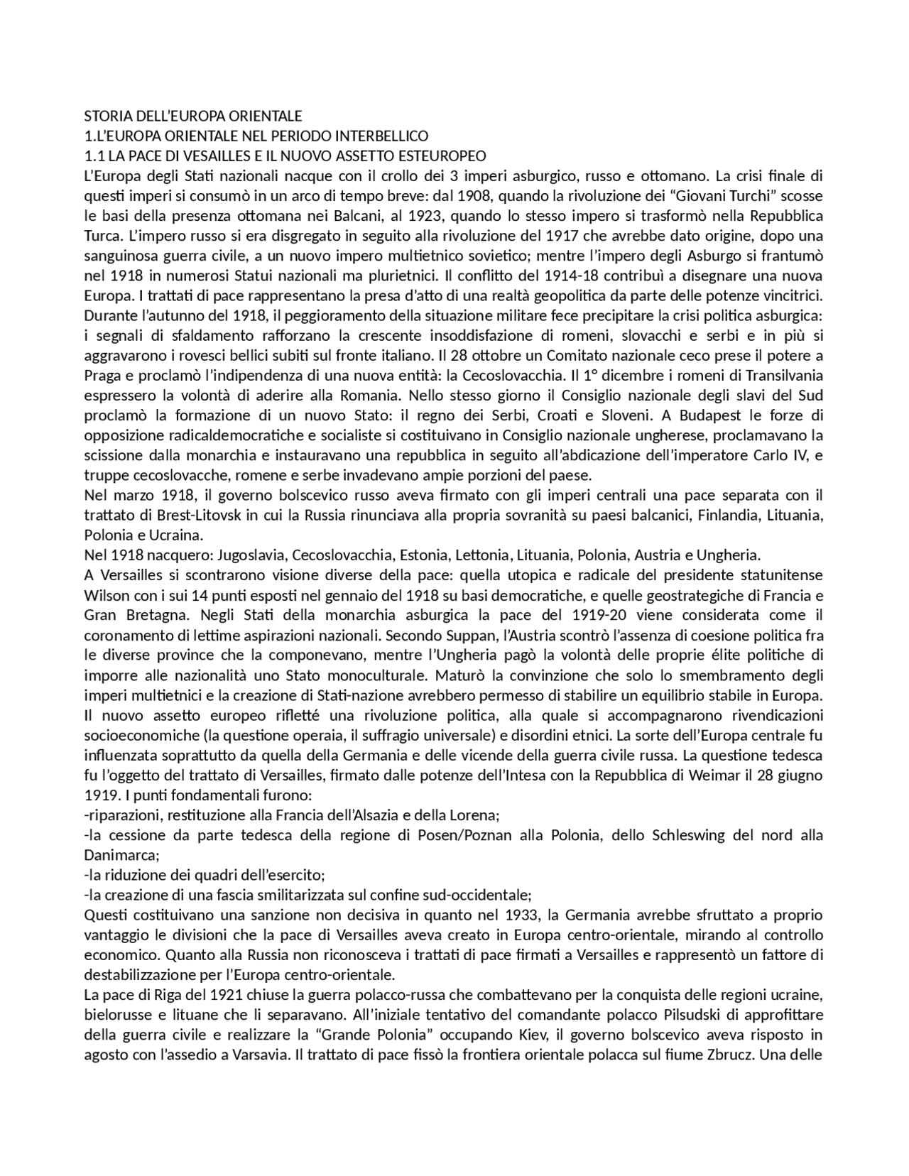 Un Altro Novecento Bottoni Storia Delleuropa Orientale Docsity