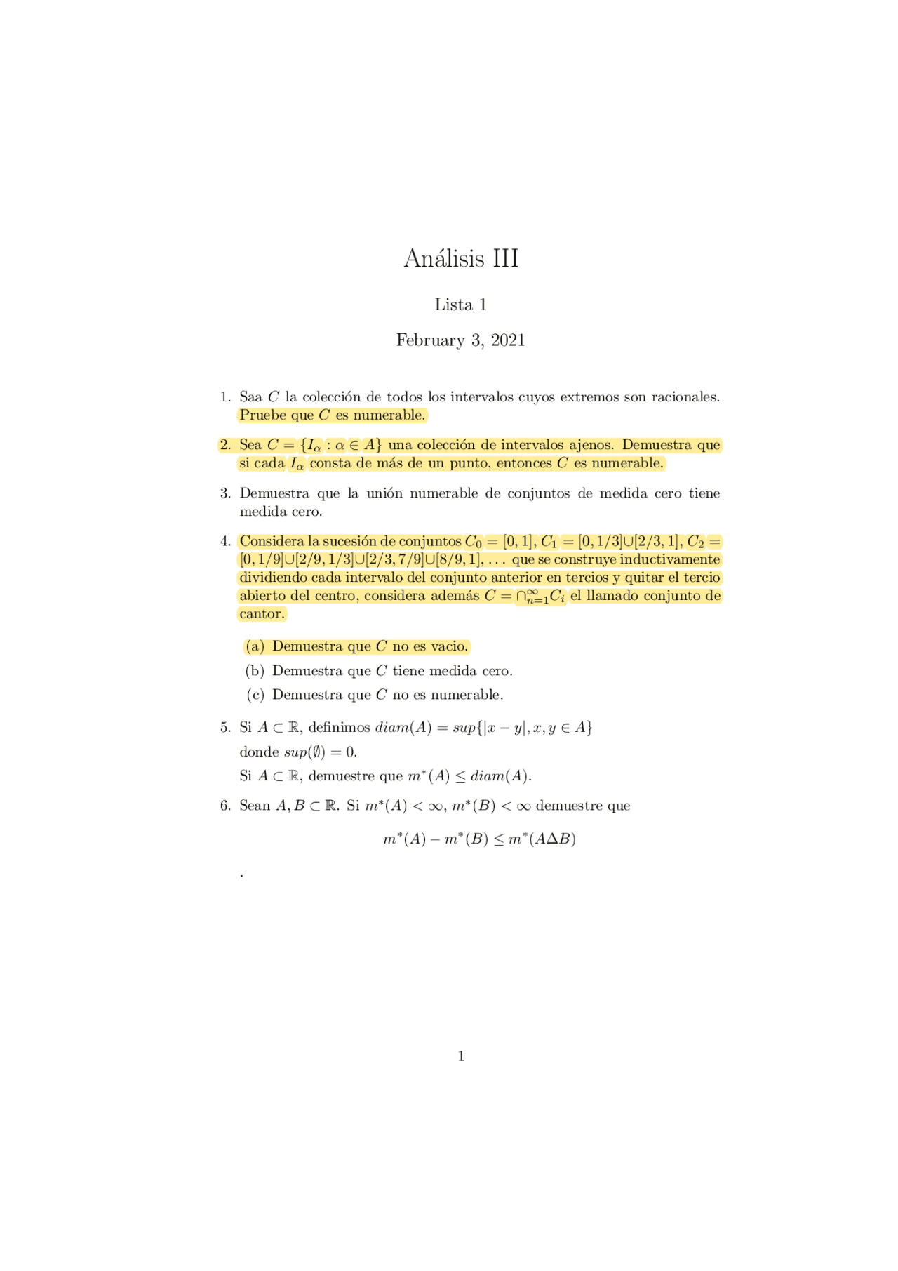 Analisis Matematico Docsity