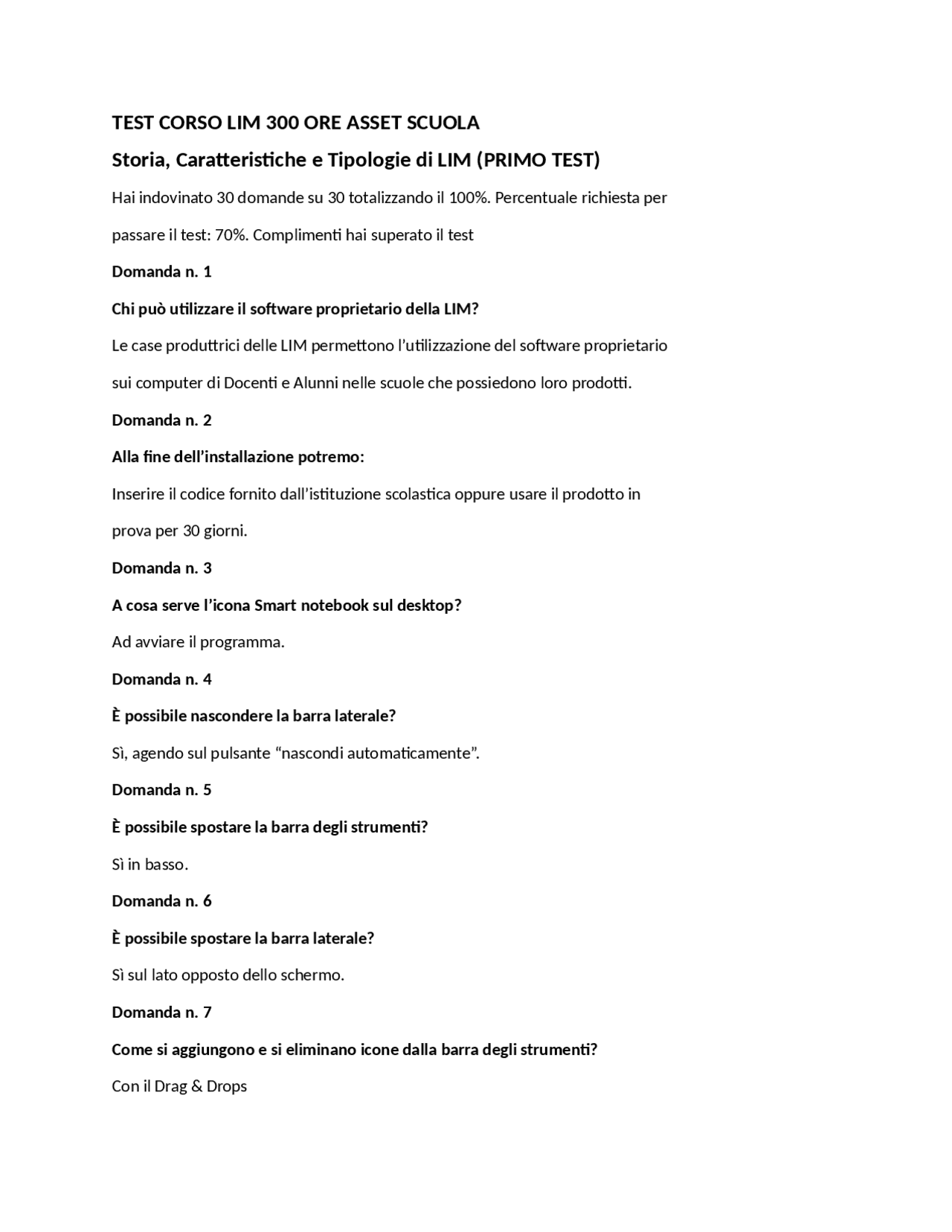 LIM 300 ORE ASSET (SALVEMINI) TUTTI I TEST CON RISPOSTE | Prove d'esame ...