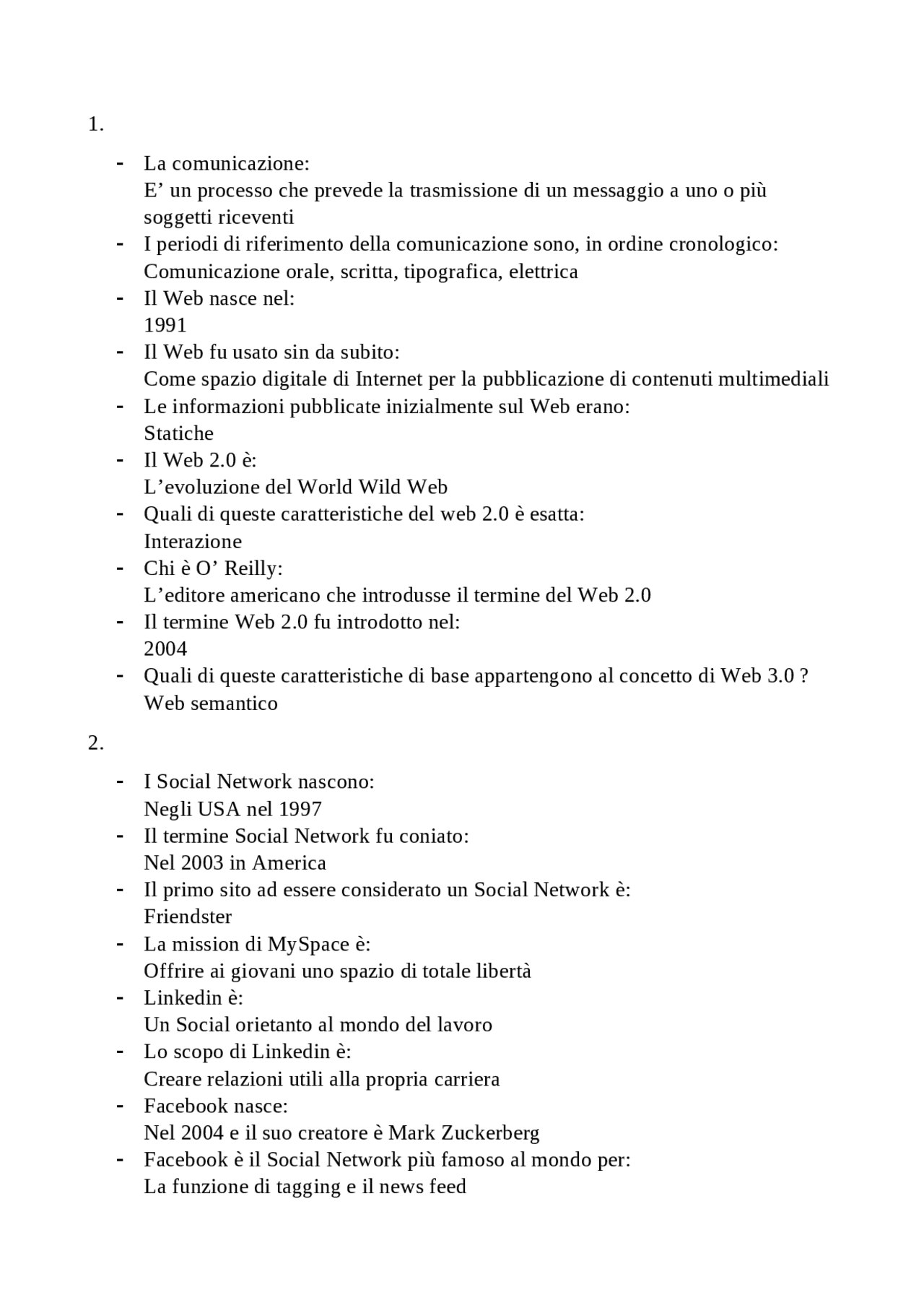 Domande Comunicazione Digitale E Social Media Docsity