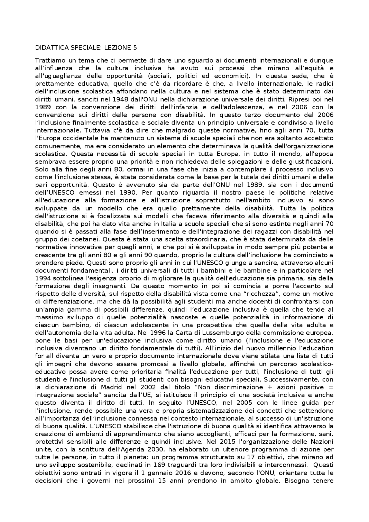 Riassunti Didattica Speciale Docsity