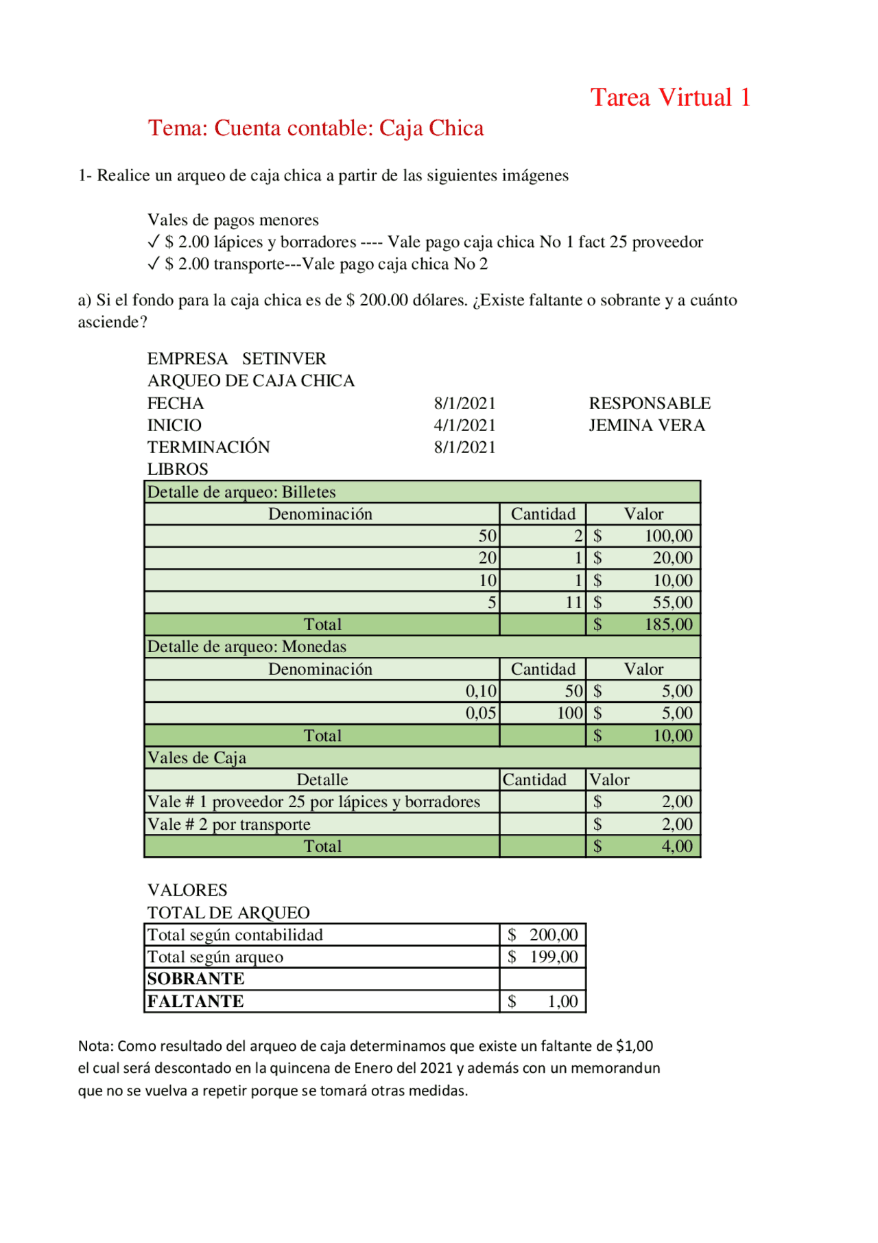 Cuenta contable caja chica - Docsity