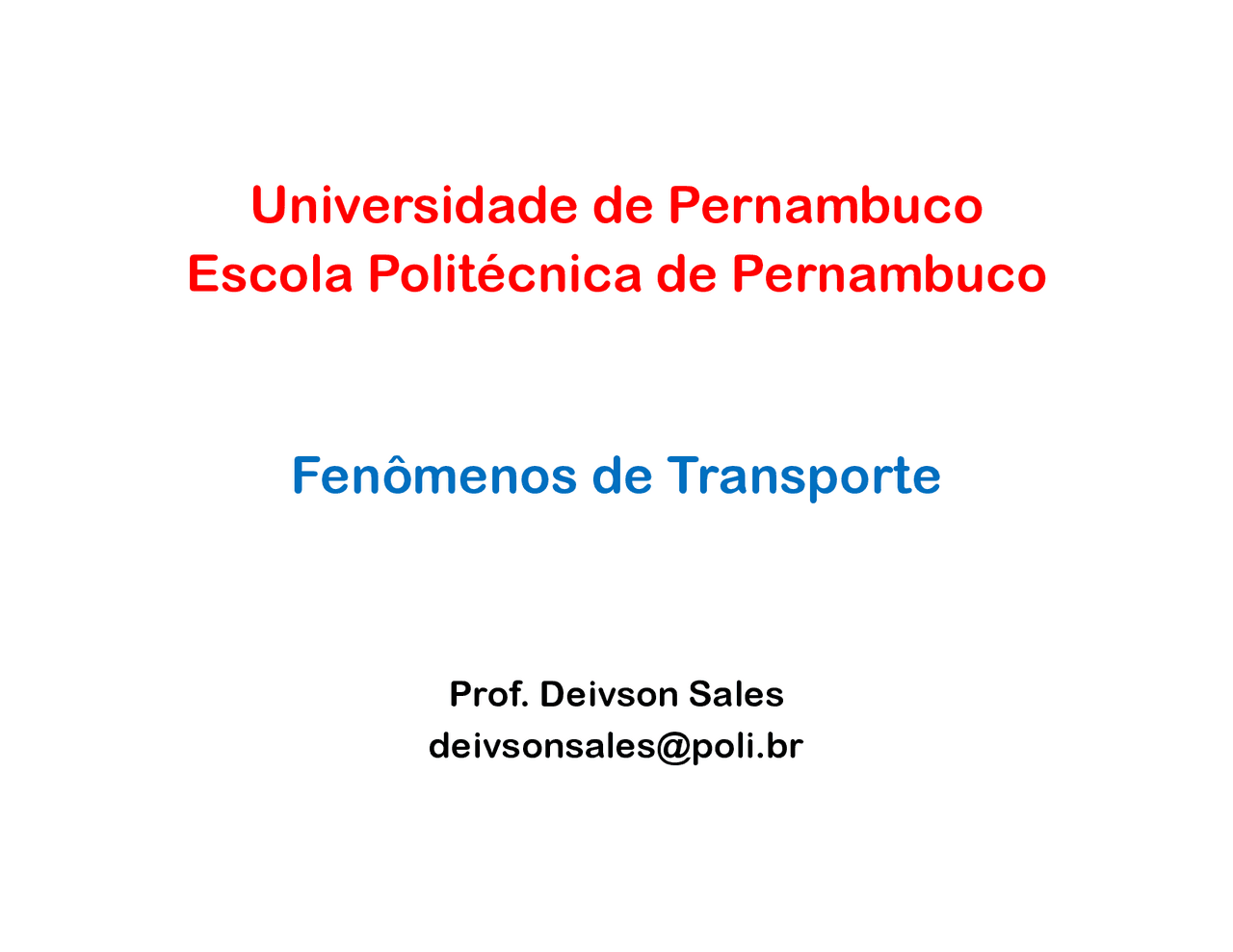 Aula 1 Fenômenos De Transporte Docsity
