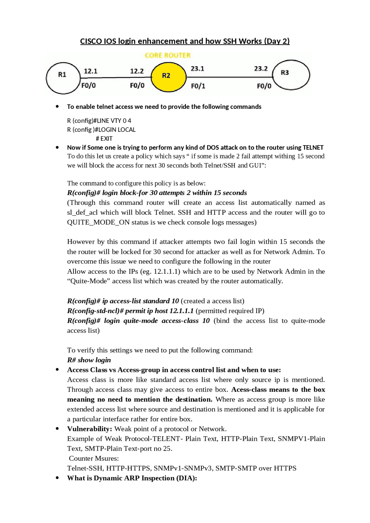 Short Note On Network Security Docsity