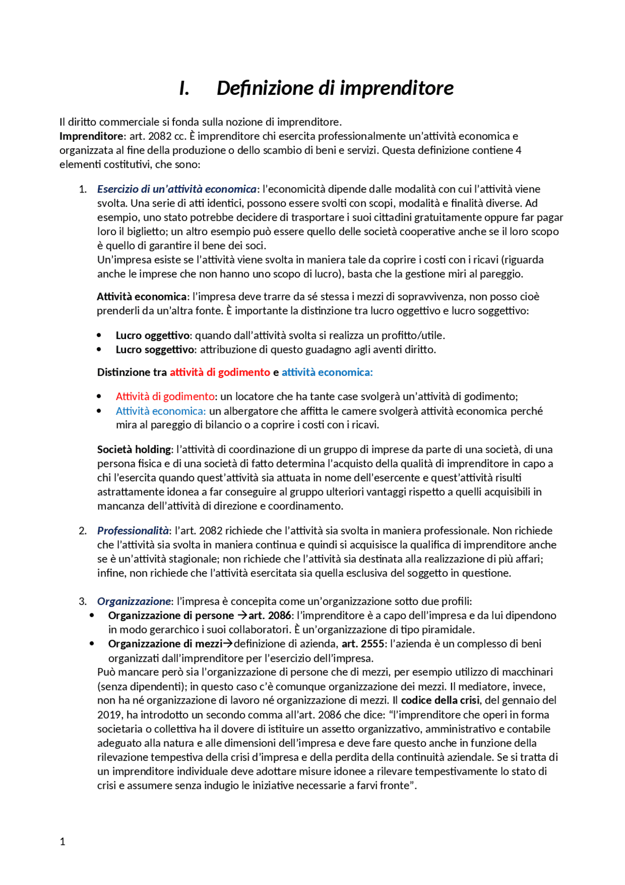 Riassunto Di Diritto Commerciale Docsity