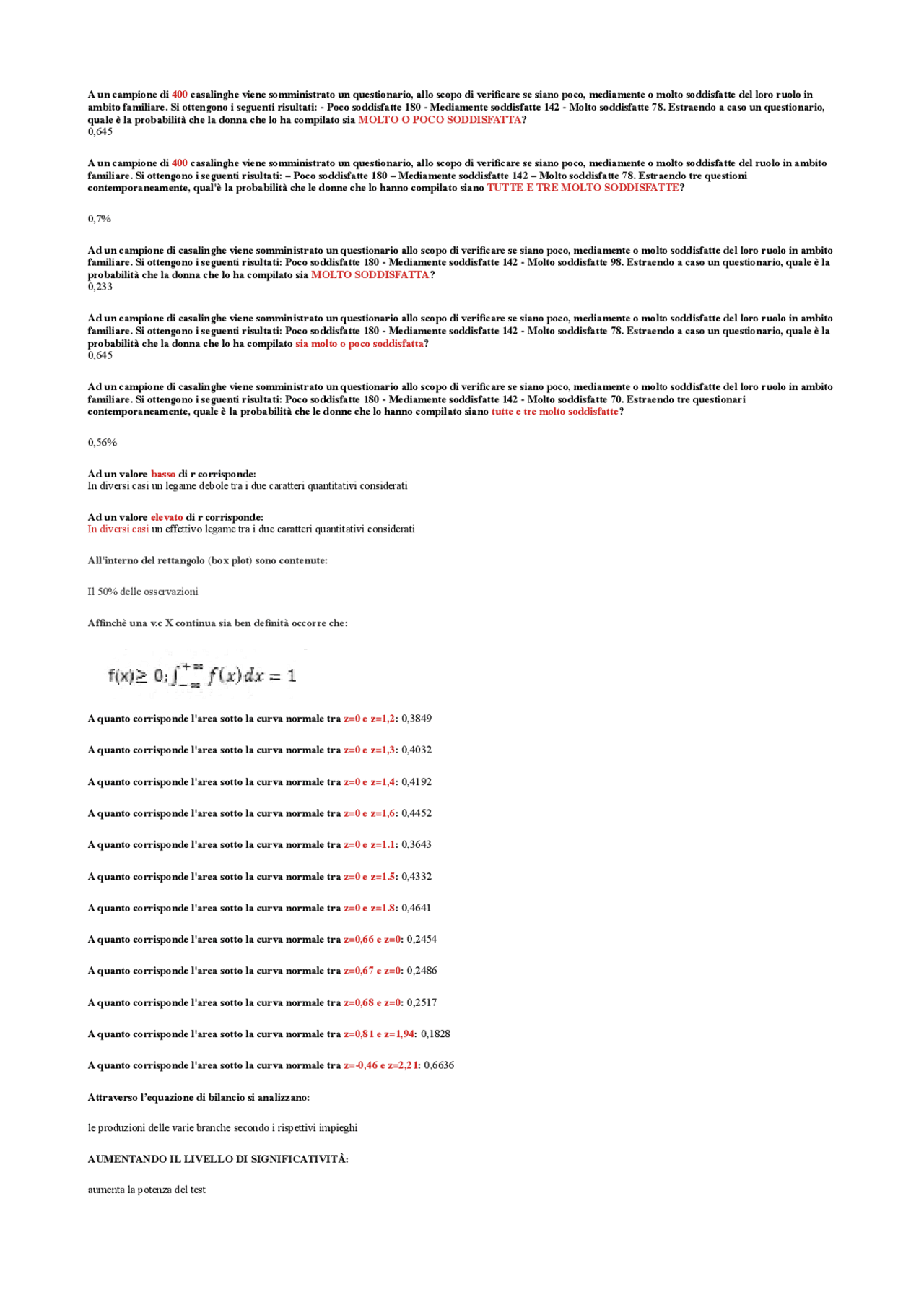 Domande Statistica Pegaso Docsity