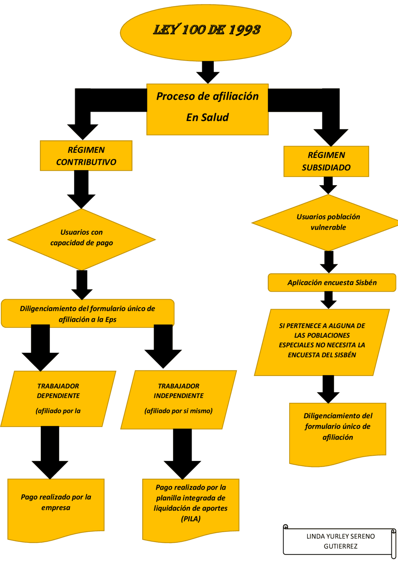 Mapa conceptual ley 100 de 1993 | Apuntes de Ciencias de la Salud - Docsity