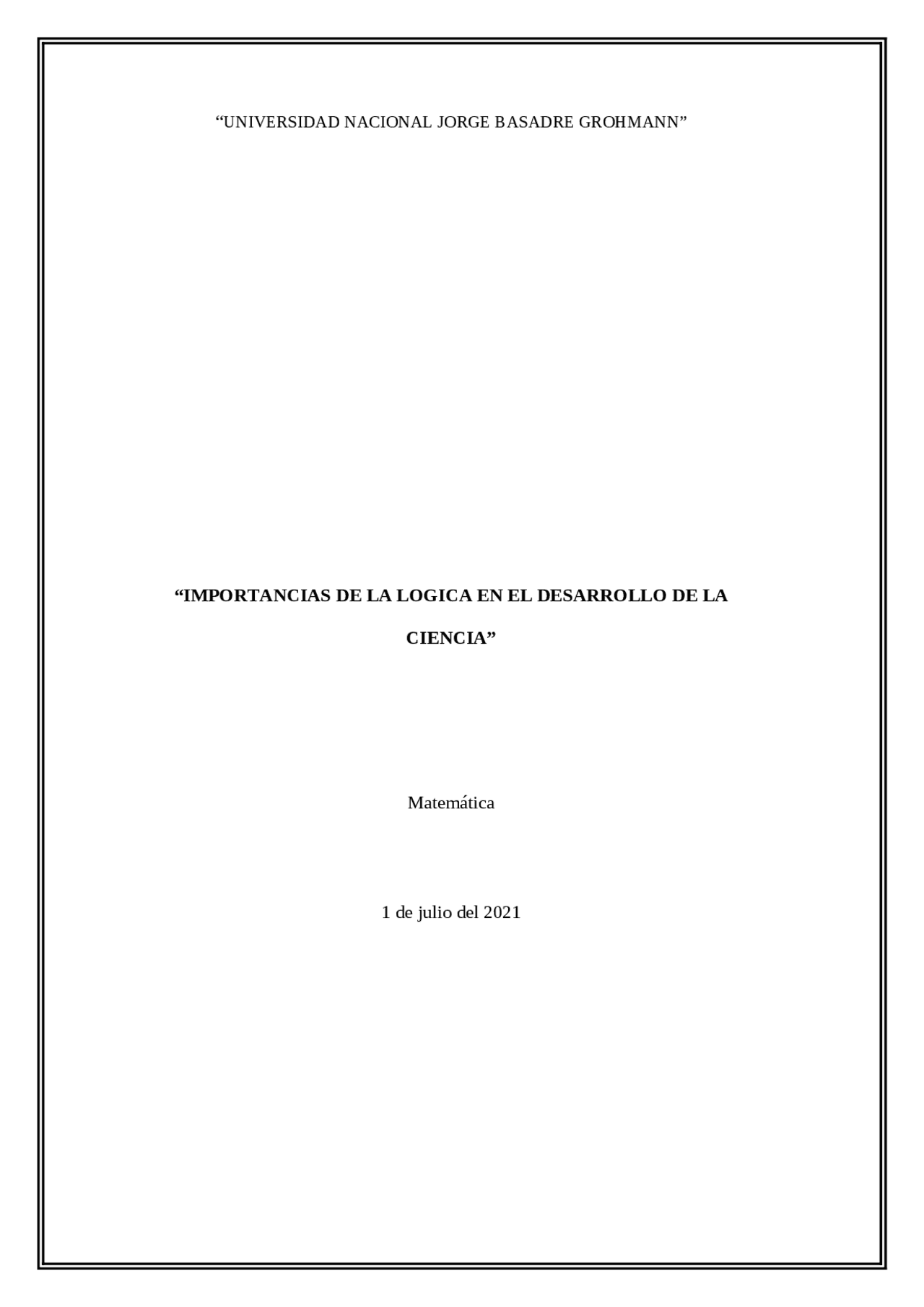 Importancia De La Logica Docsity