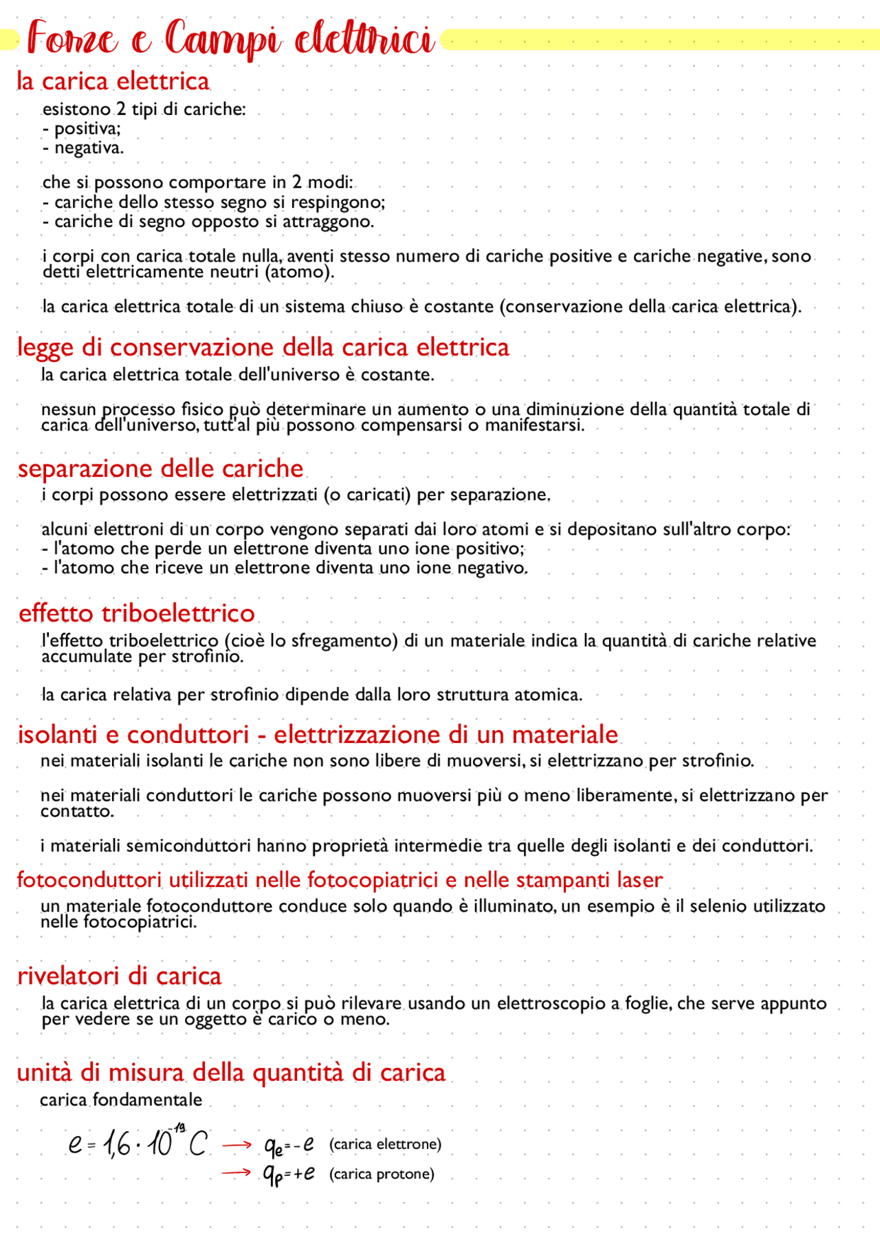 Forze E Campi Elettrici Docsity