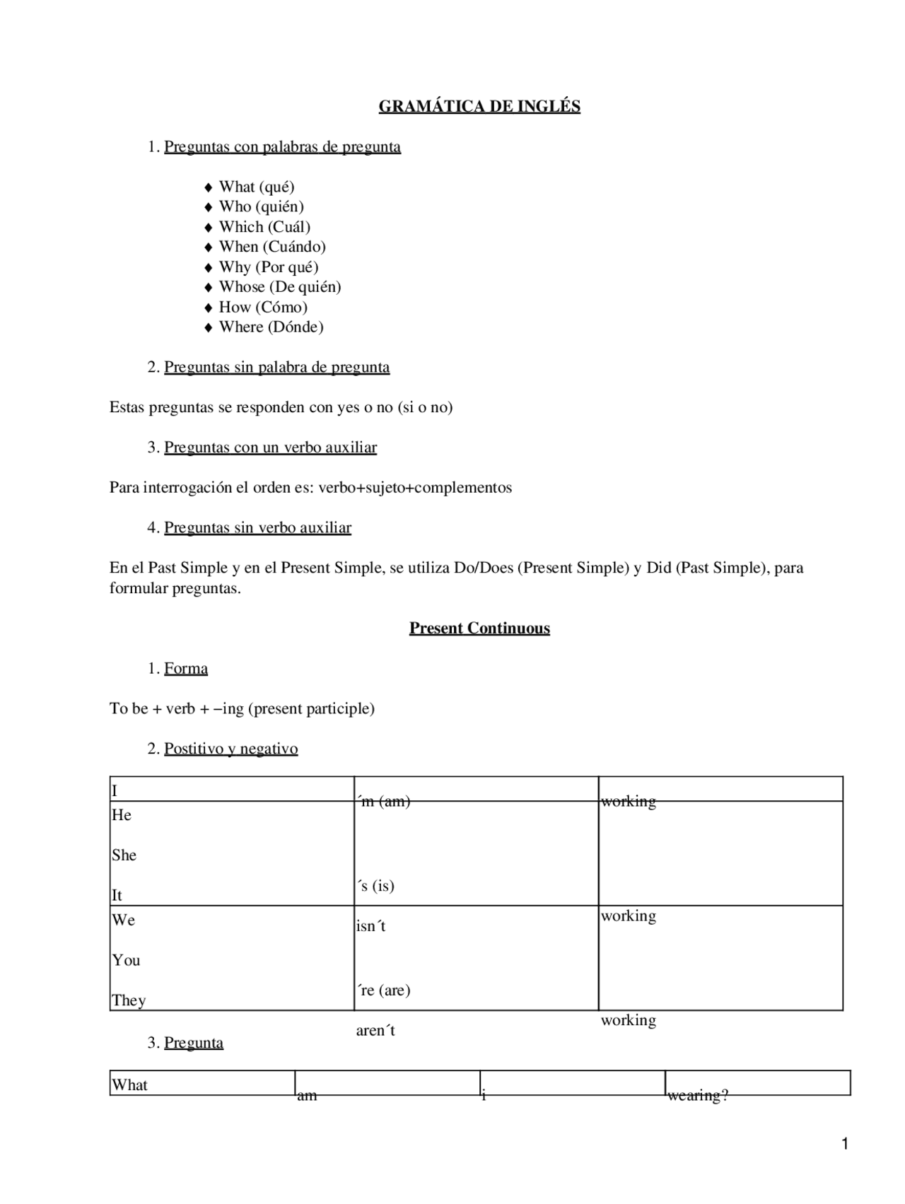 Gramática de ingles - repaso - Docsity