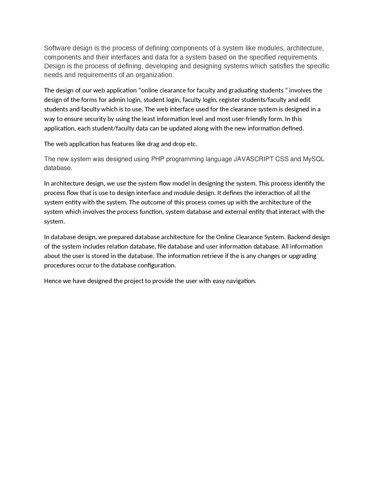 Design And Architecture Docsity