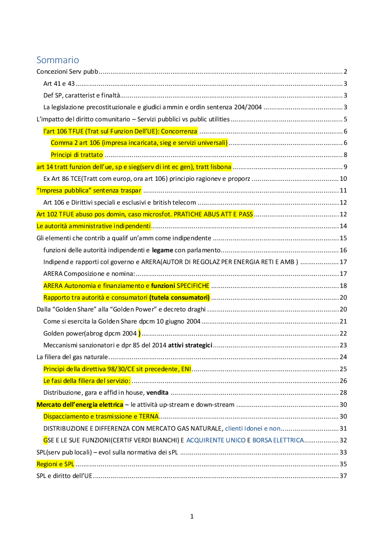 Schemi Riassuntivi Diritto Public Utilities Docsity