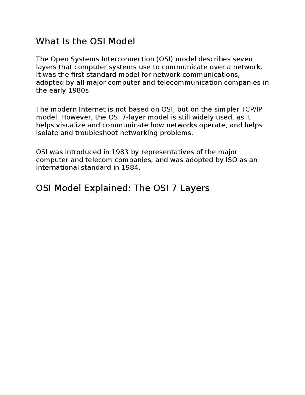 Osi Model Explained The Osi 7 Layers Docsity
