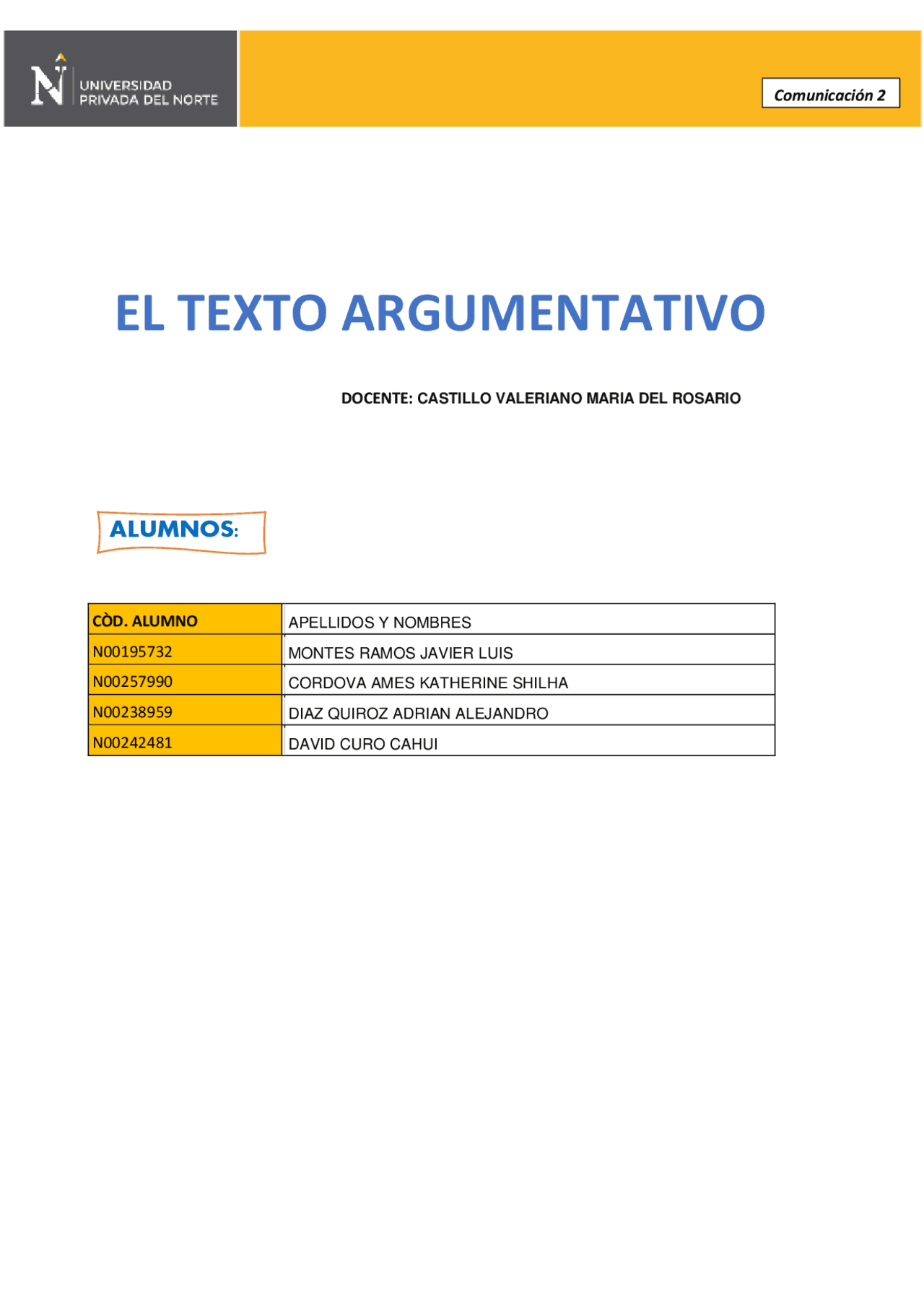 Texto Argumentativo Comunicacion 2 Monografías Ensayos De