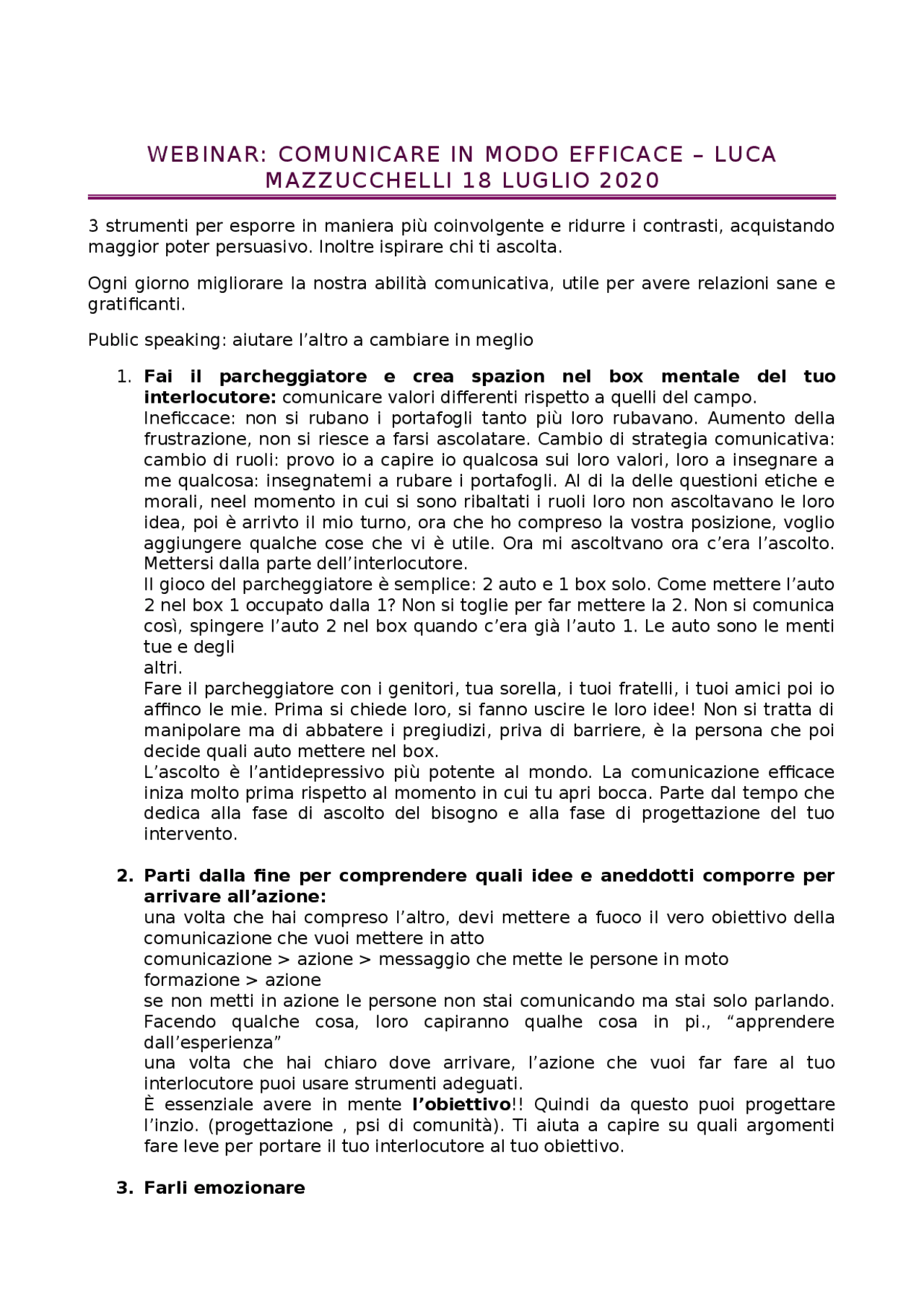 La Comunicazione Efficace Docsity