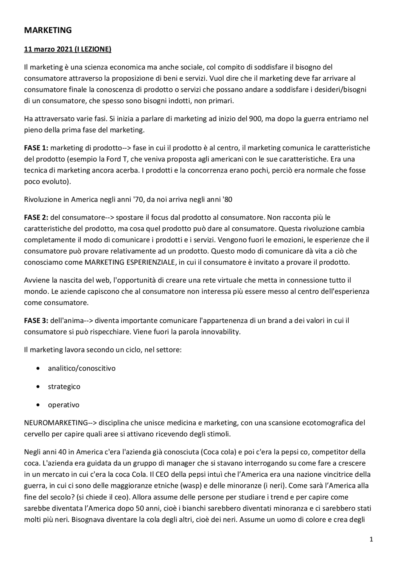 Appunti Di Marketing Docsity