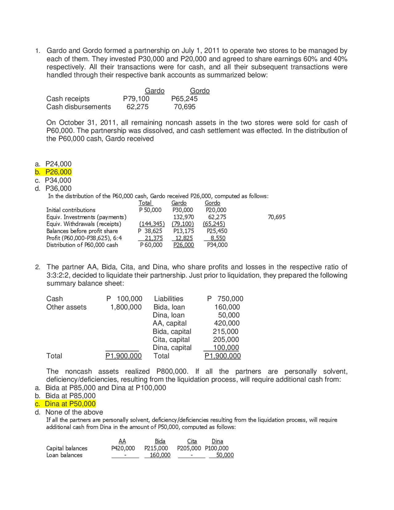 Practical Accounting Quizzes Docsity