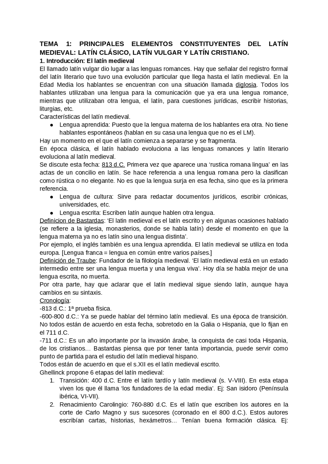 Apuntes Latín Medieval Docsity