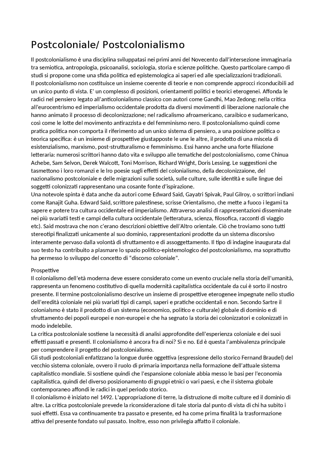 Postcoloniale-postcolonialismo. | Appunti di Comunicazione ...