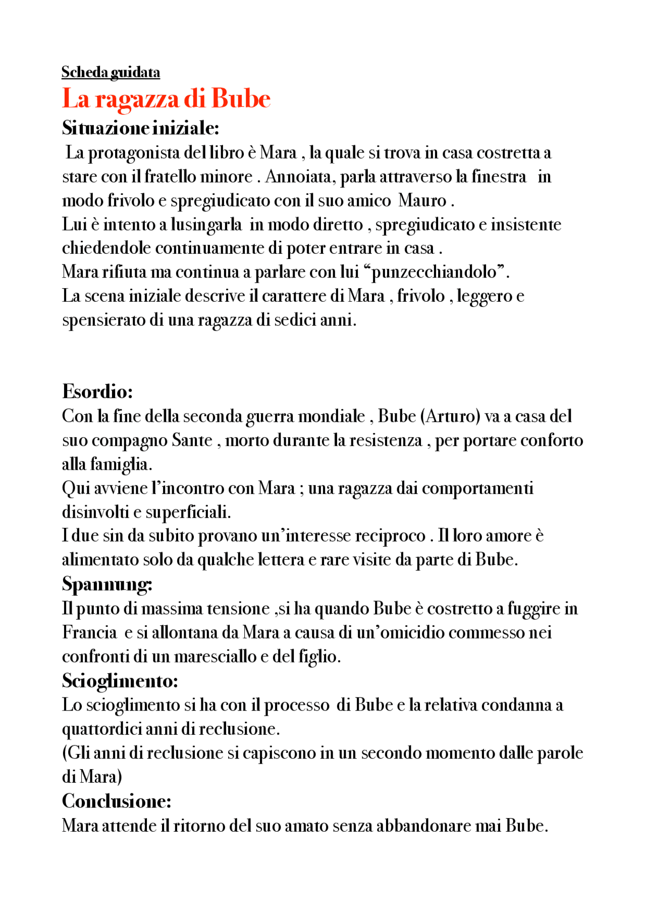 La Ragazza Di Bube Di Carlo Cassola Docsity