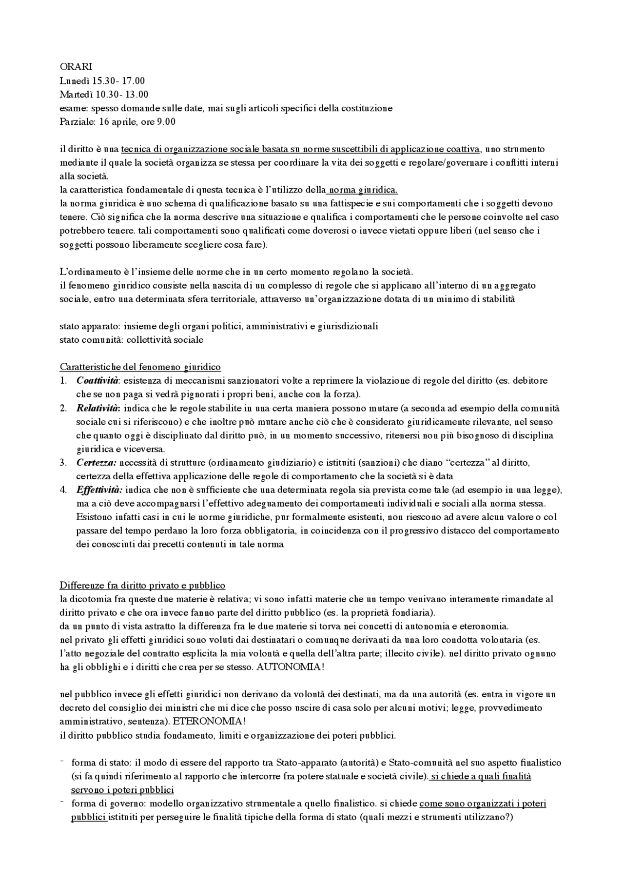 Appunti Primo Modulo Diritto Pubblico Prof Massa Università