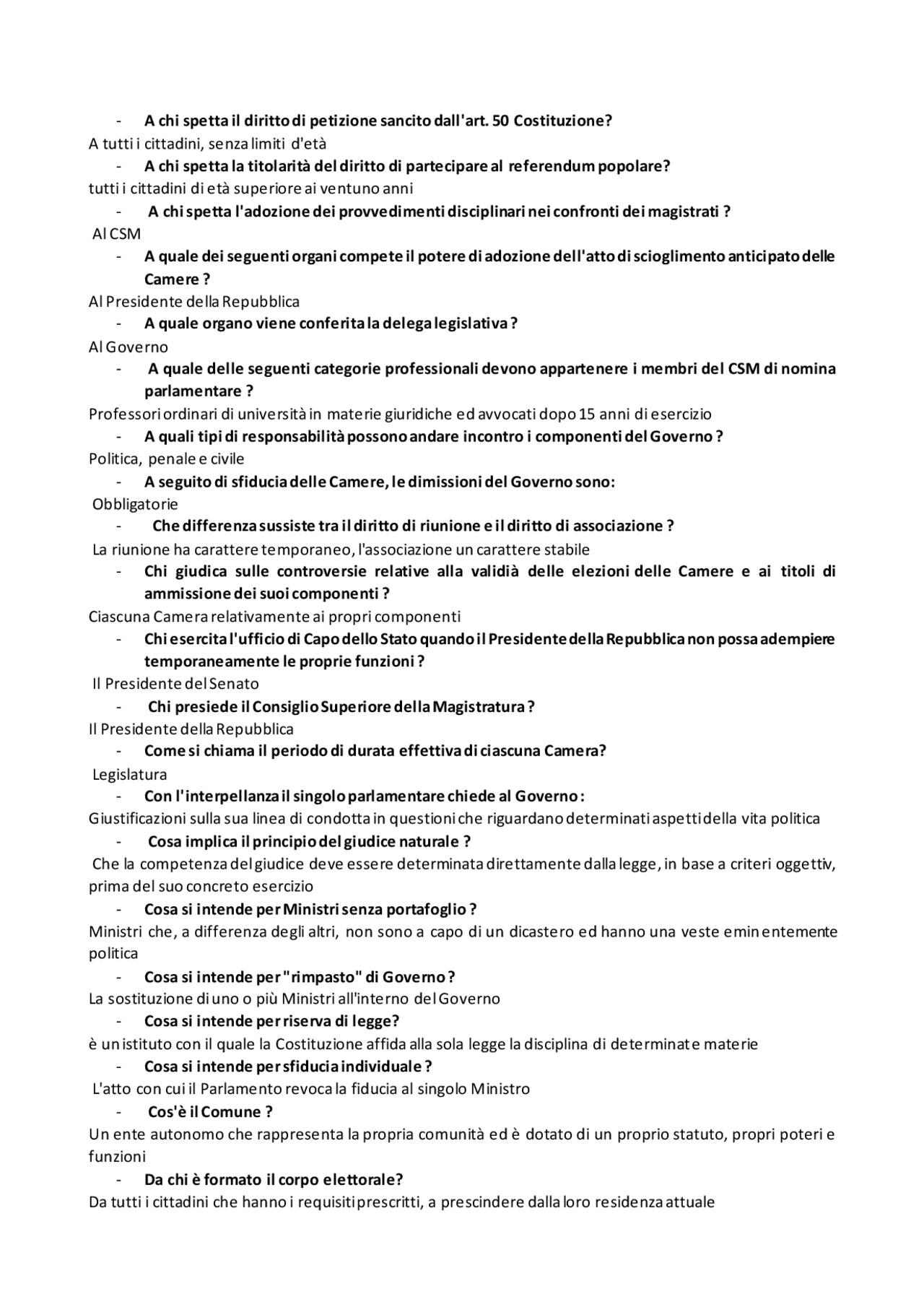 Diritto Pubblico In Ordine Alfabetico Multiple Docsity
