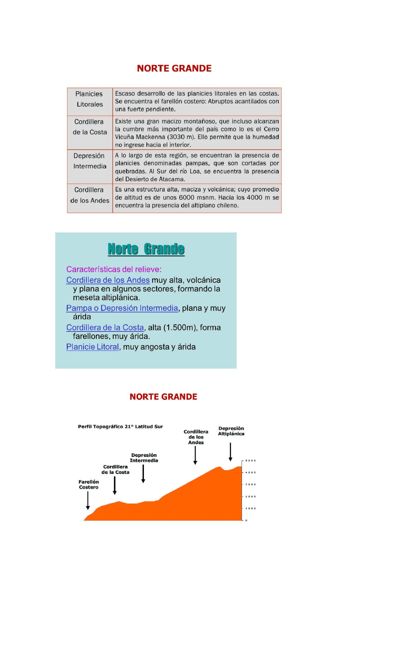 Norte grande de Chile y su geografia - Docsity