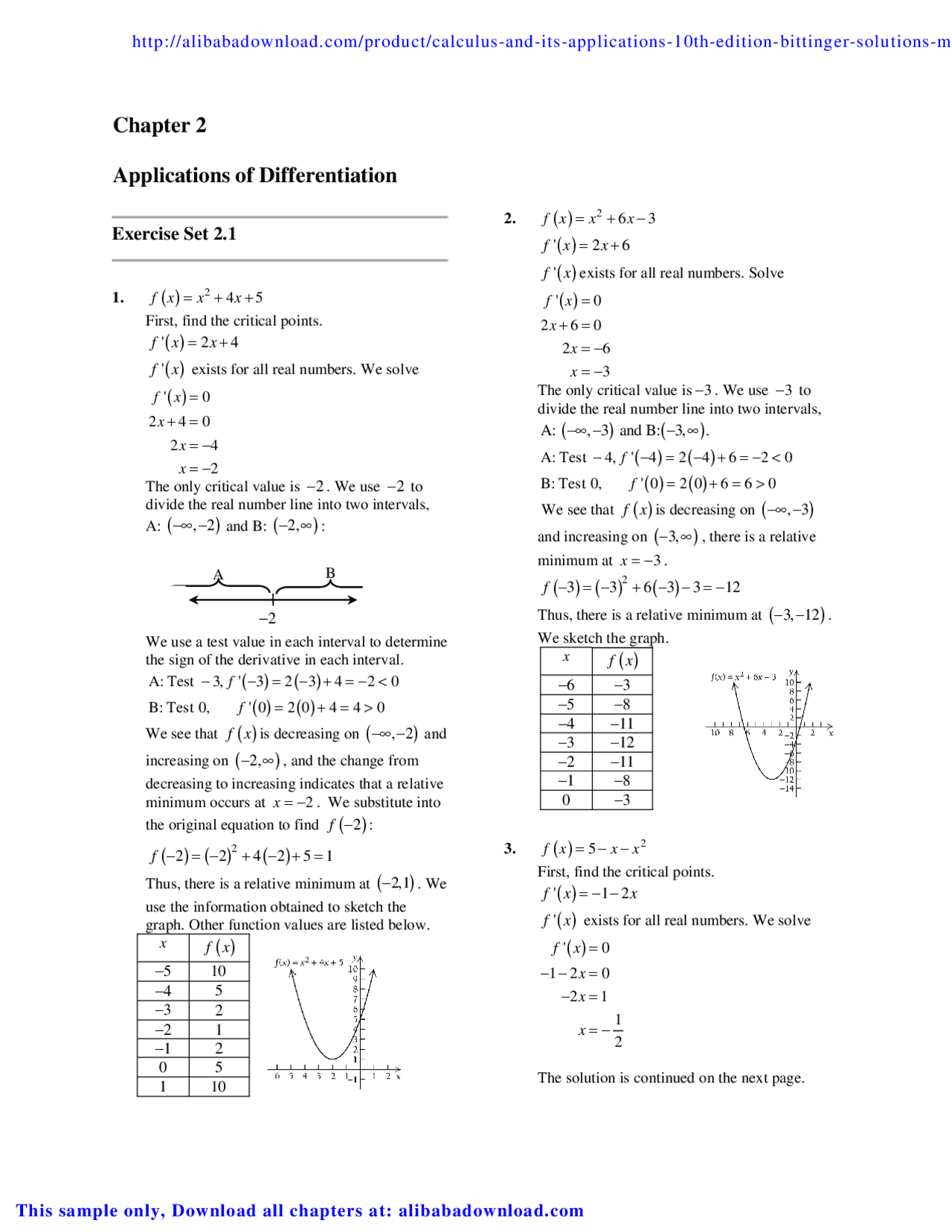 CALCULUS AND ITS APPLICATIONS - Docsity