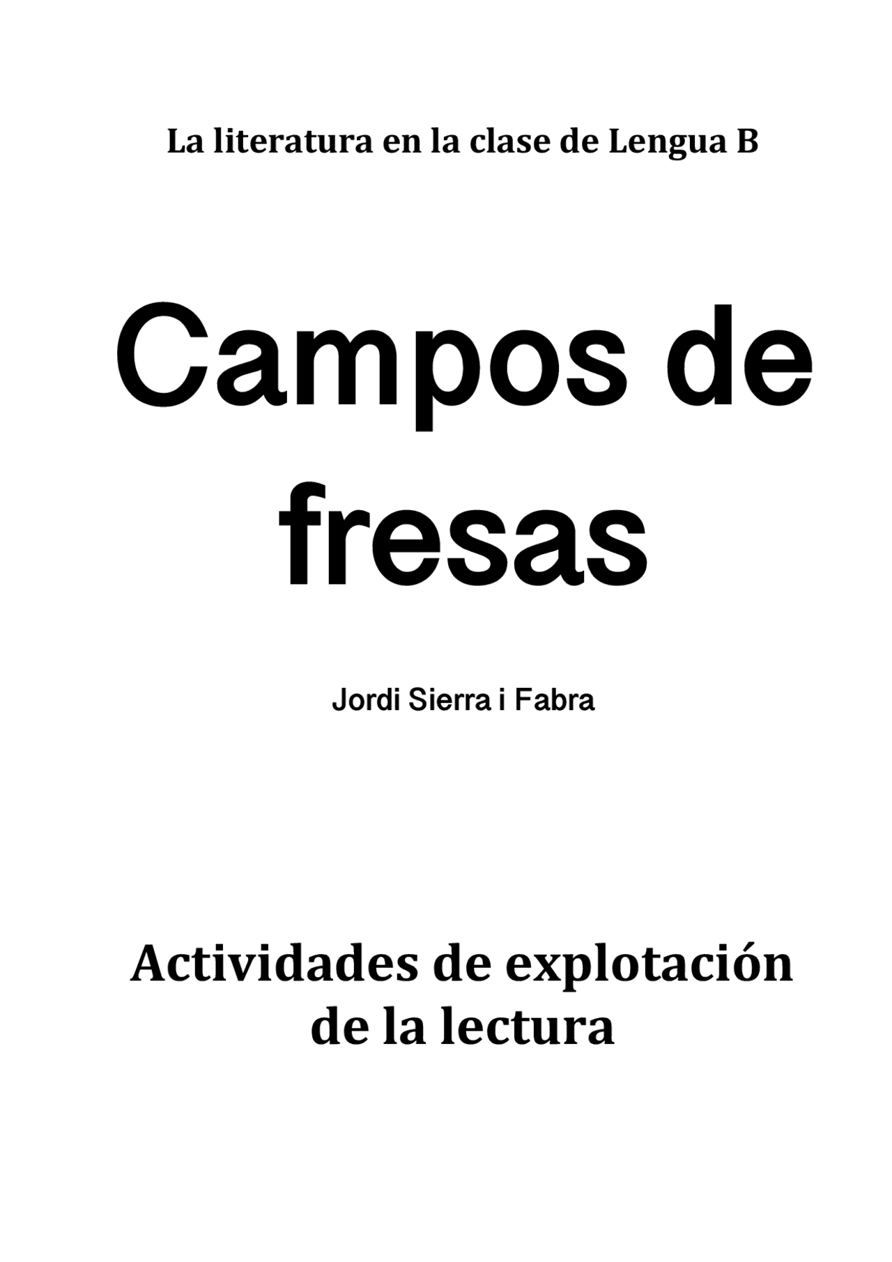 Campos de fresas libro spagnolo - Docsity