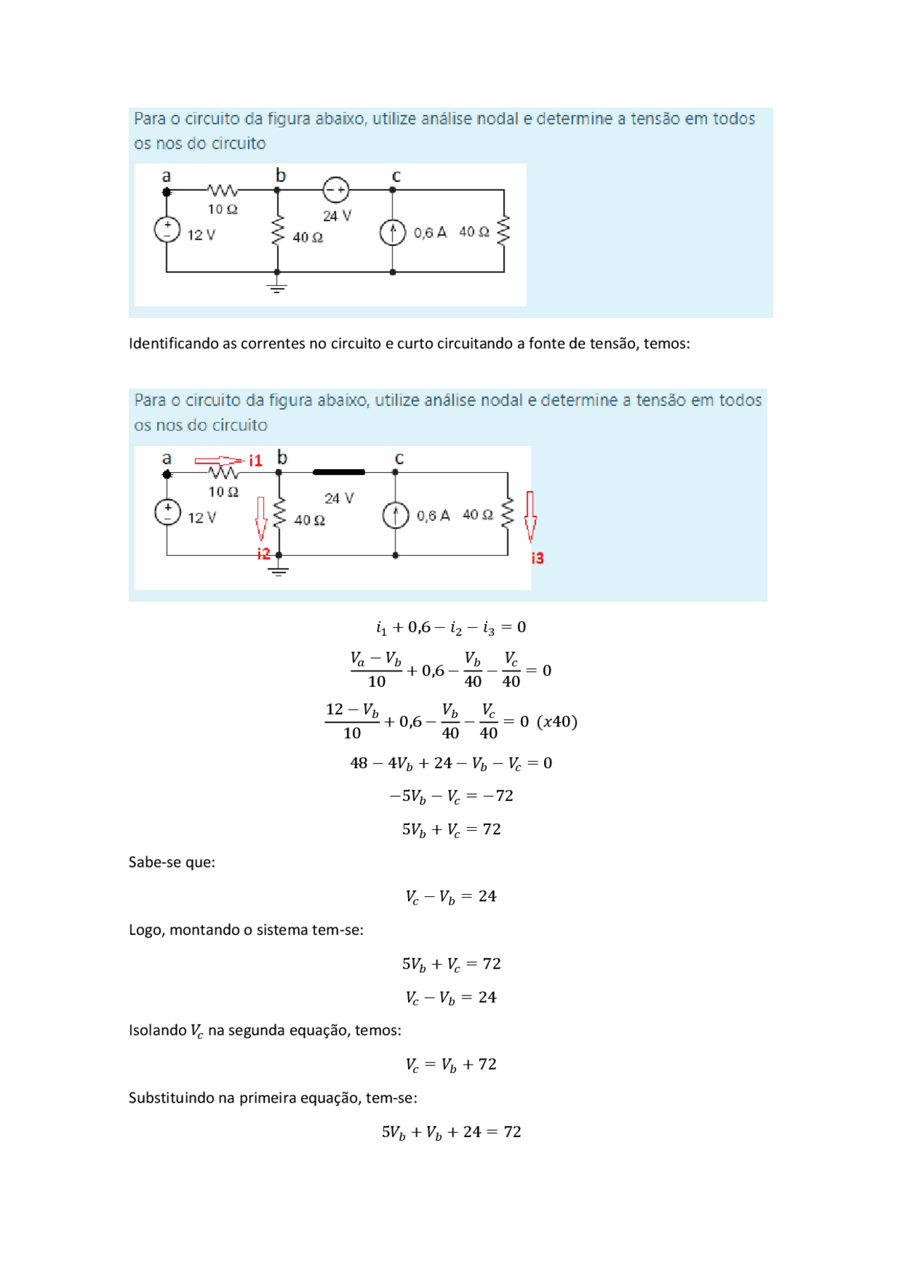 Resolução De Exercícios De Circuitos Elétricos Docsity