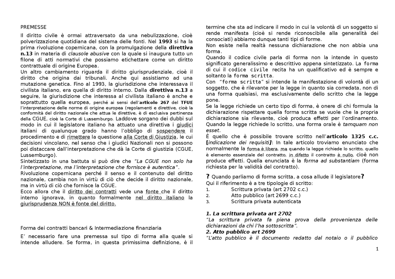 Appunti Diritto Civile Primo Modulo Docsity