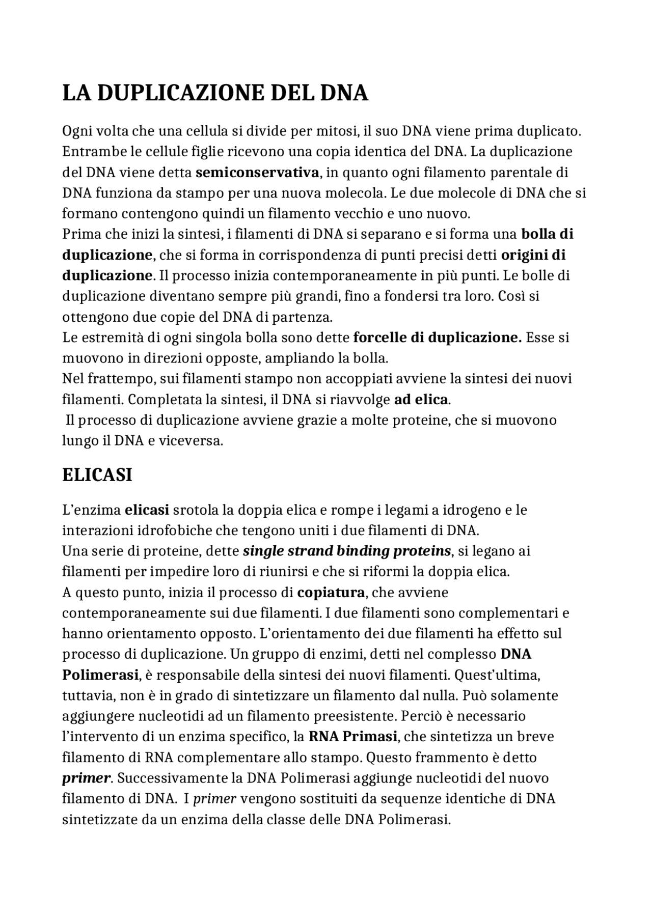 La Duplicazione Del Dna Docsity