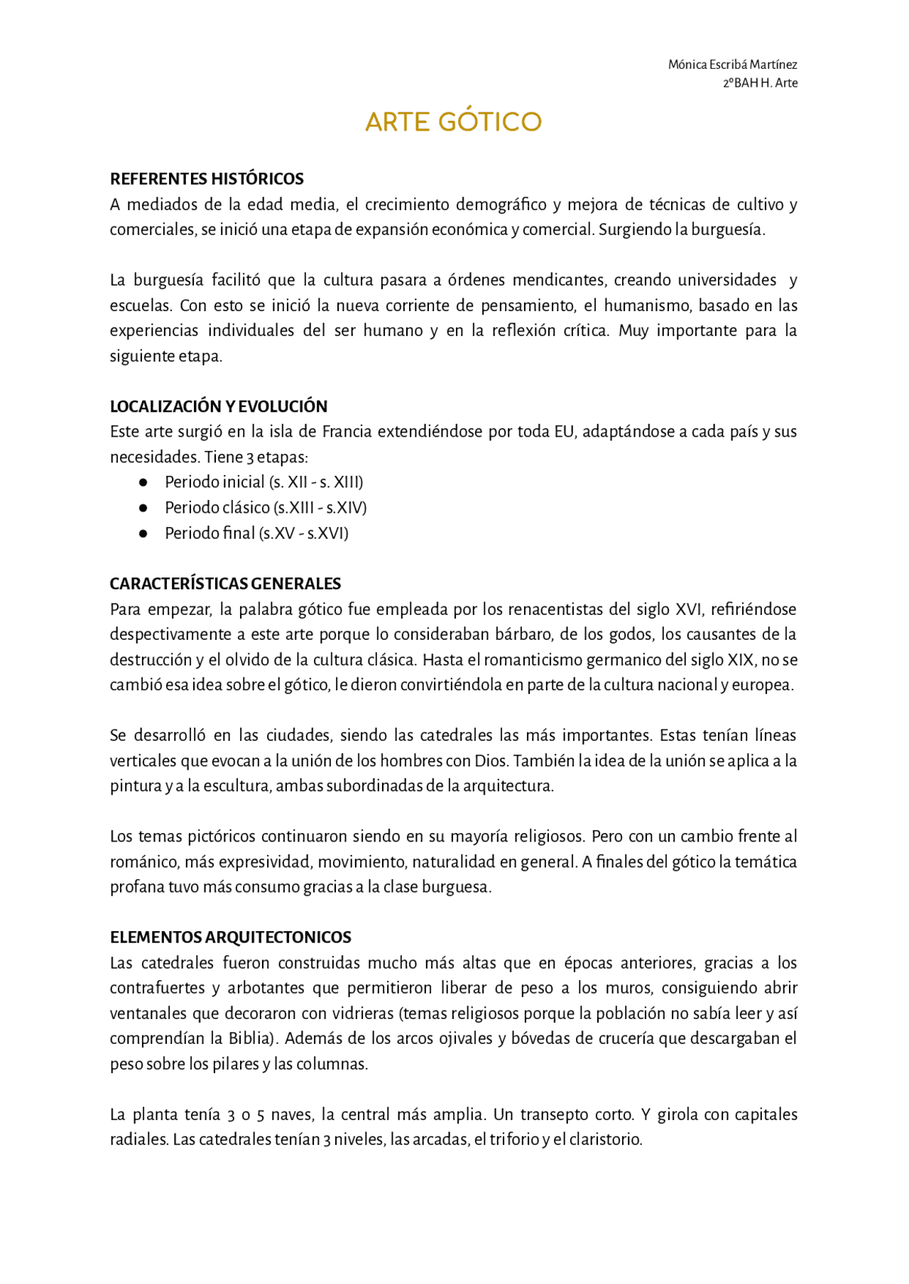 Resumen Del Arte Gótico Docsity