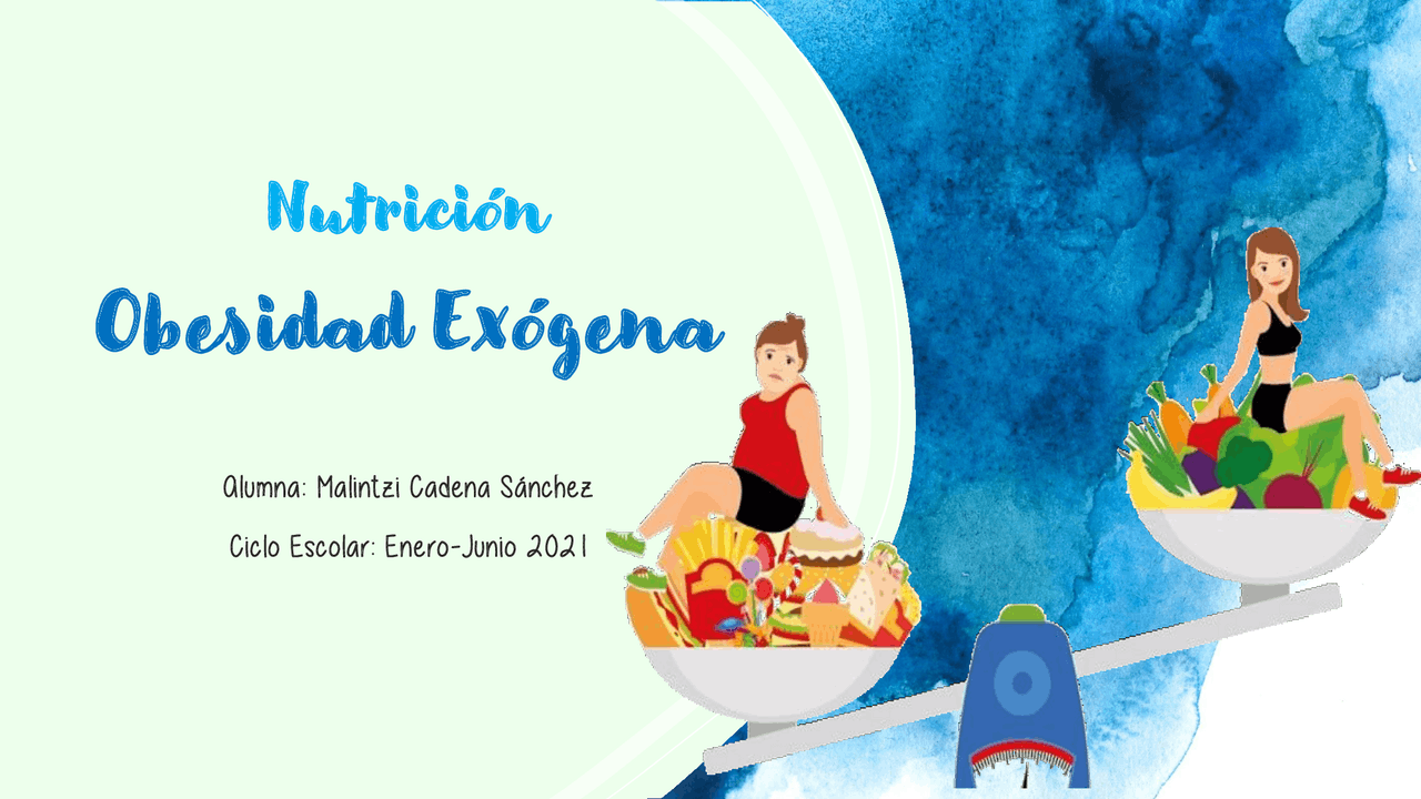 Obesidad- Obesidad exógena | Diapositivas de Nutrición | Docsity