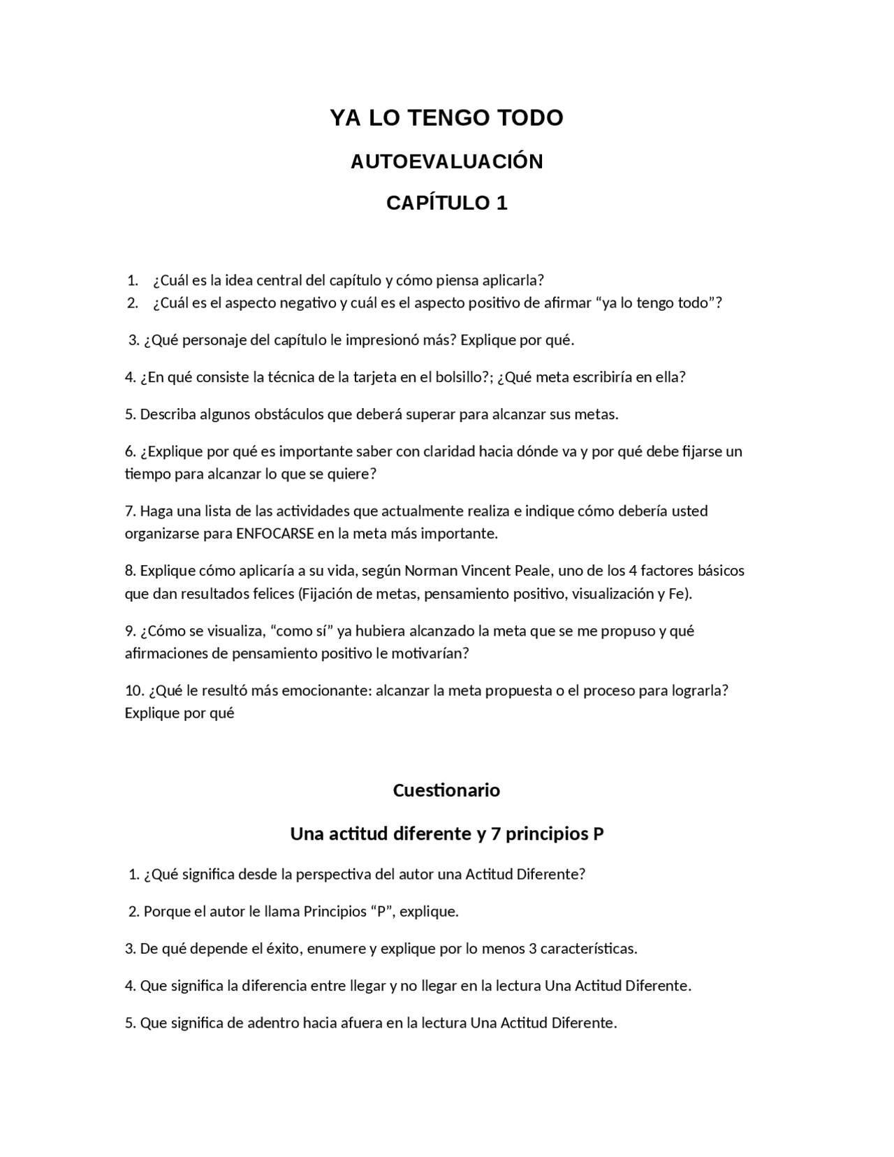Cuestionario Del Capitulo 1 Del Libro Azul Ejercicios De Desarrollo
