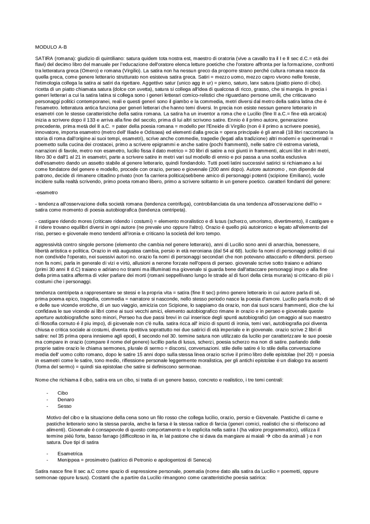 Appunti Del Corso Di Latino Docsity