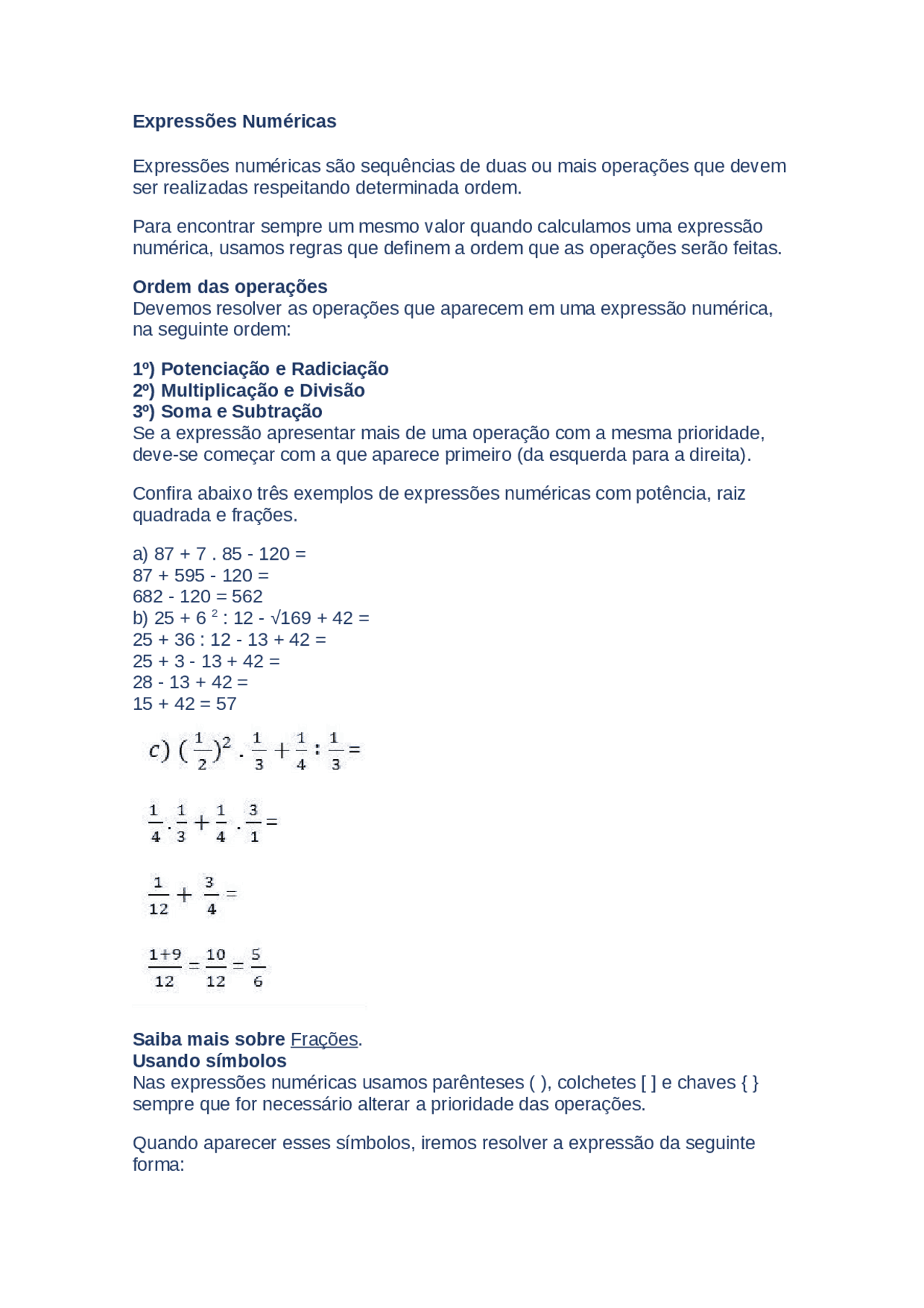 Expressões Numéricas Docsity