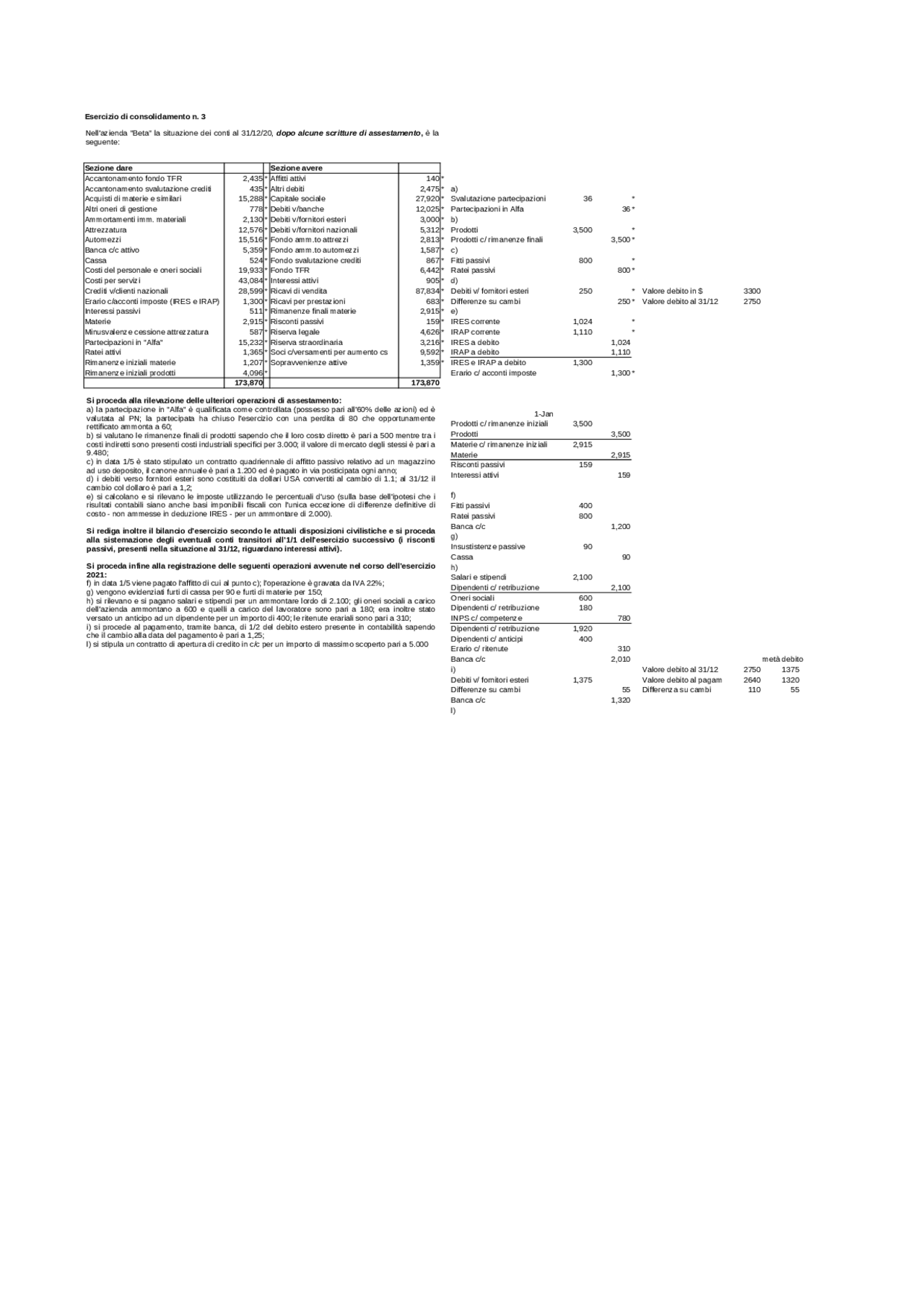 Esercizi fax simile esami - Docsity