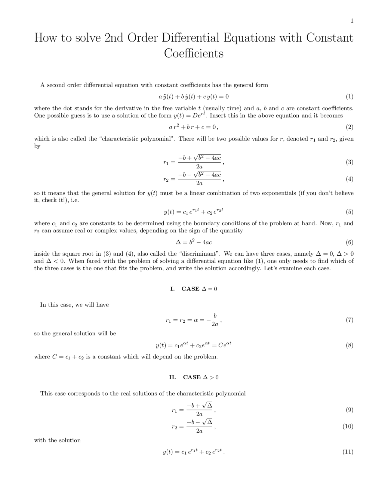 How to solve 2nd Order Differential Equations with Constant ...