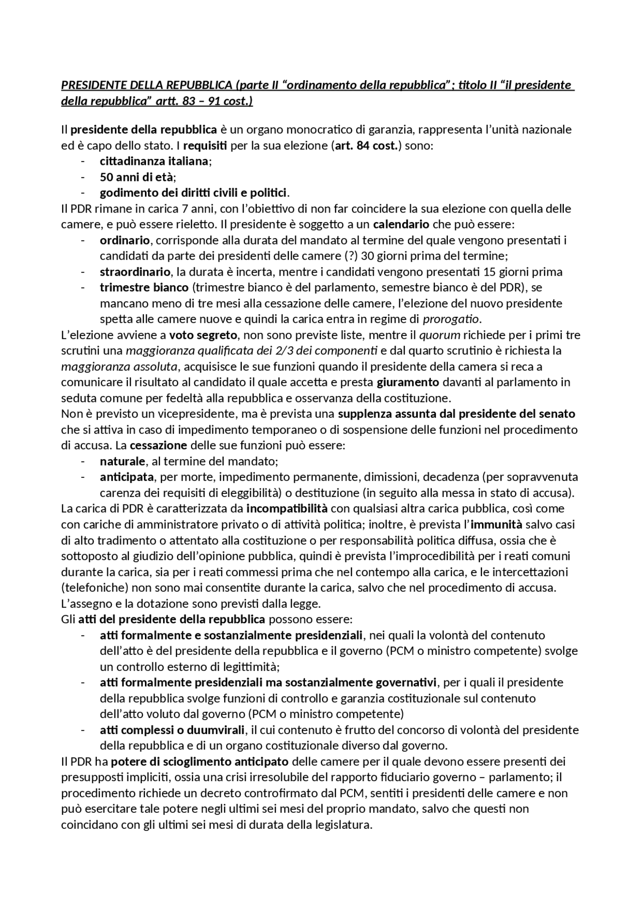 Appunti Del Prof Su Pdr Docsity