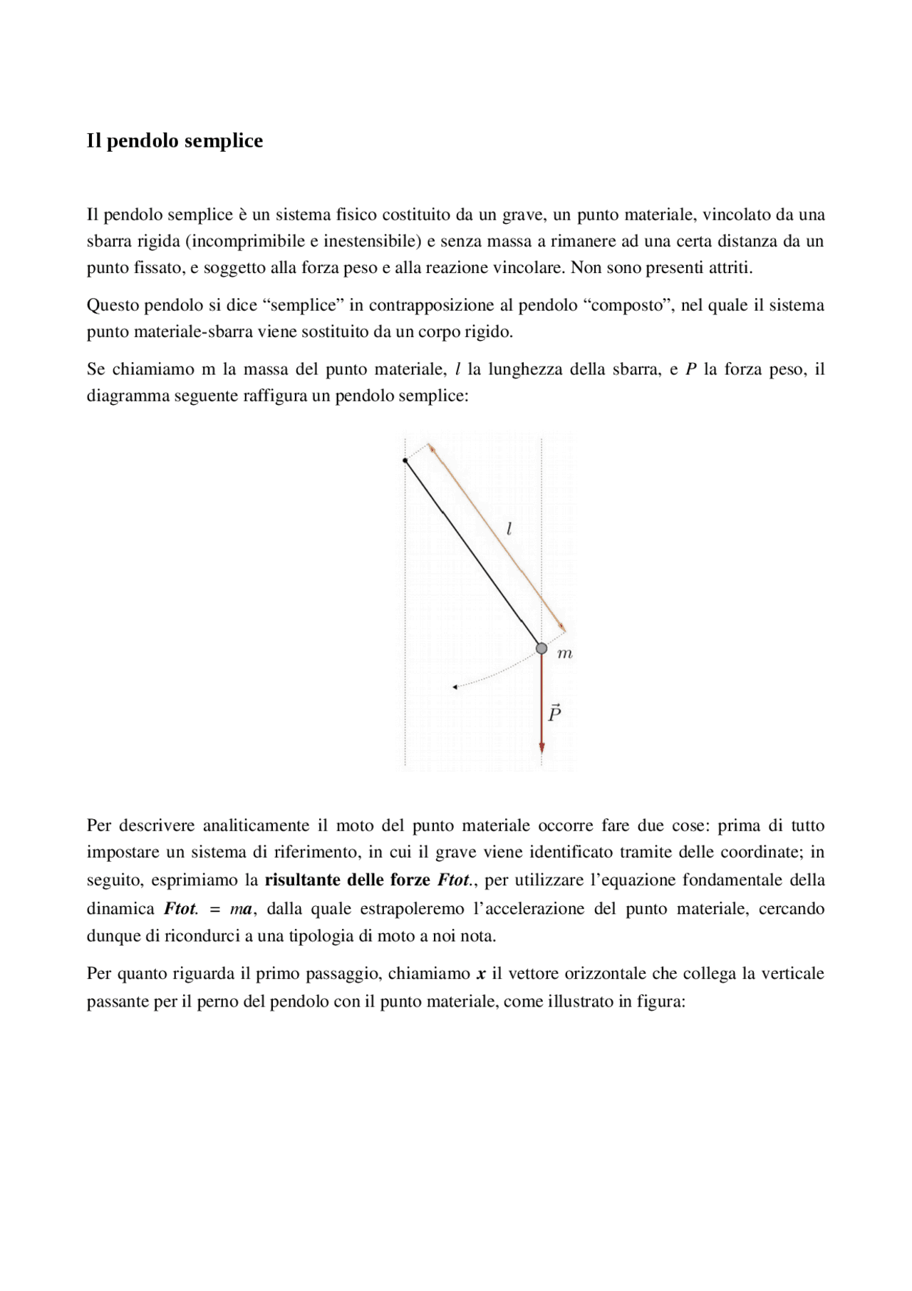 Pendolo semplice appunti ottimi e efficaci - Docsity