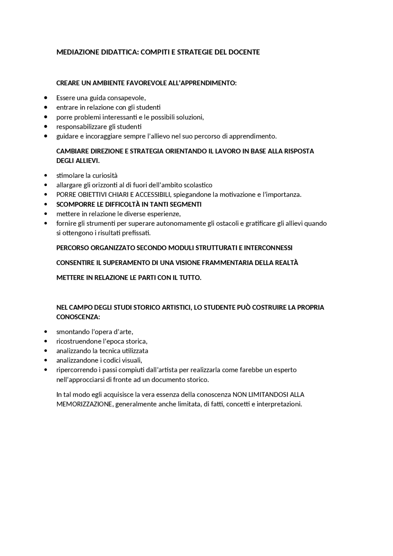 APPUNTI STUDIO CONCORSO ORDINARIO SECONDARIA PRIMO GRADO-ARTE E IMMAGINE - Docsity