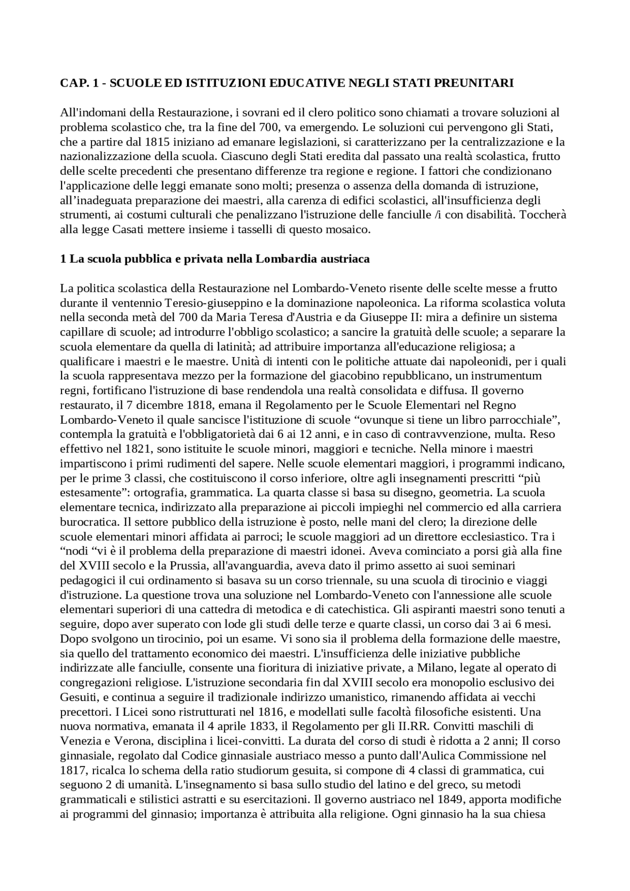Manuale Di Storia Della Scuola Docsity