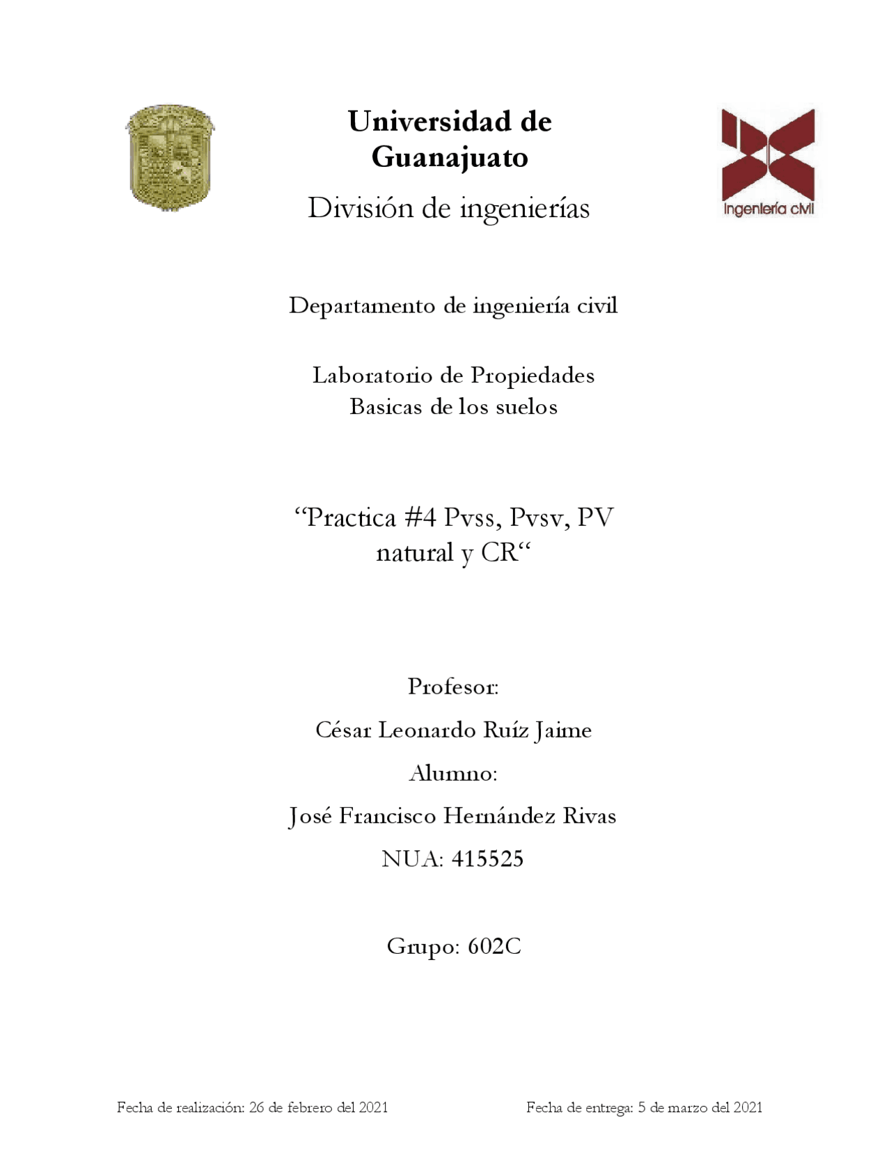 Practica Pvss, Pvsv, PV natural y CR - Docsity